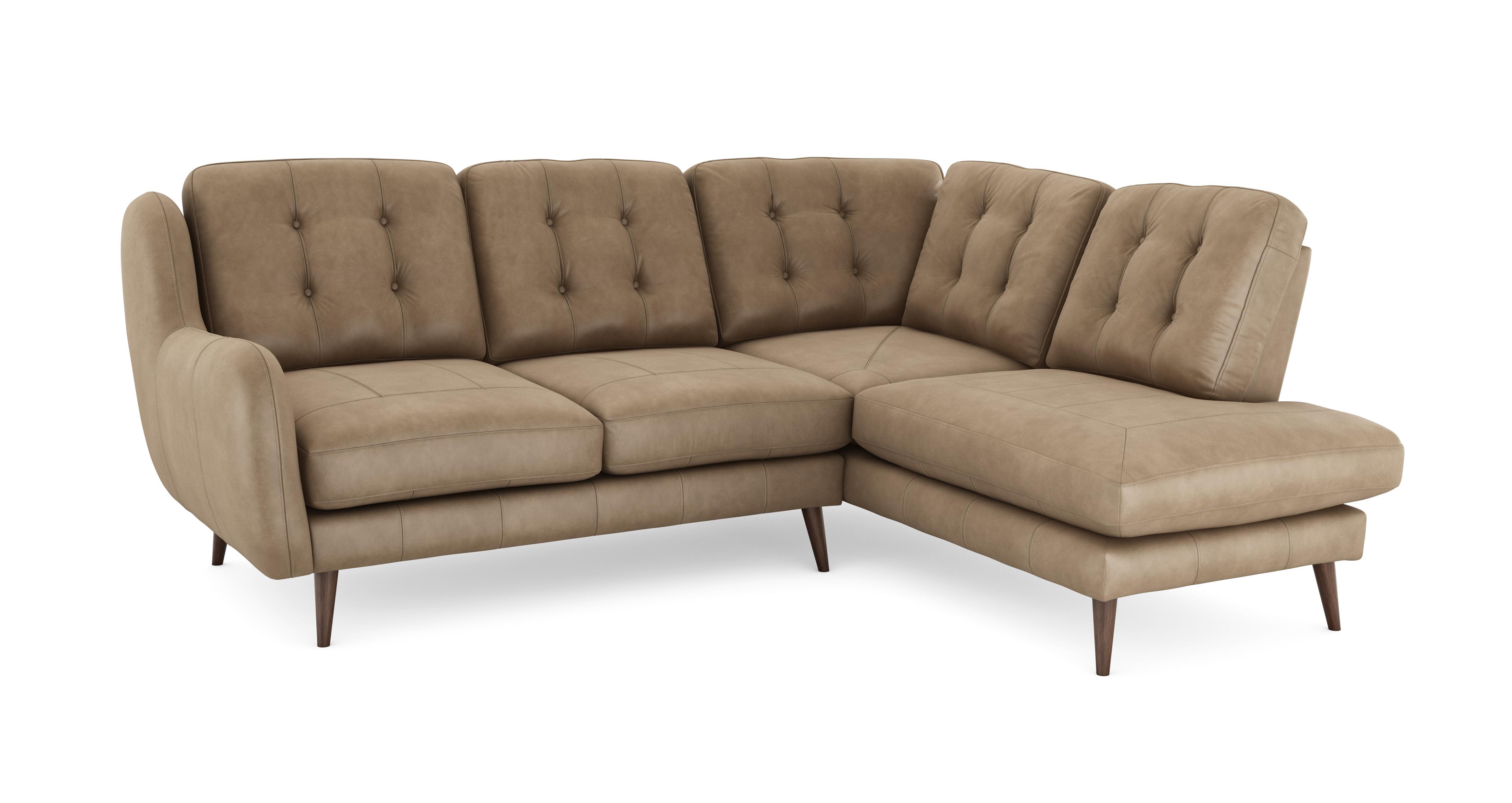 New Camden Leather Left Hand Facing Arm Open End Corner Sofa | DFS