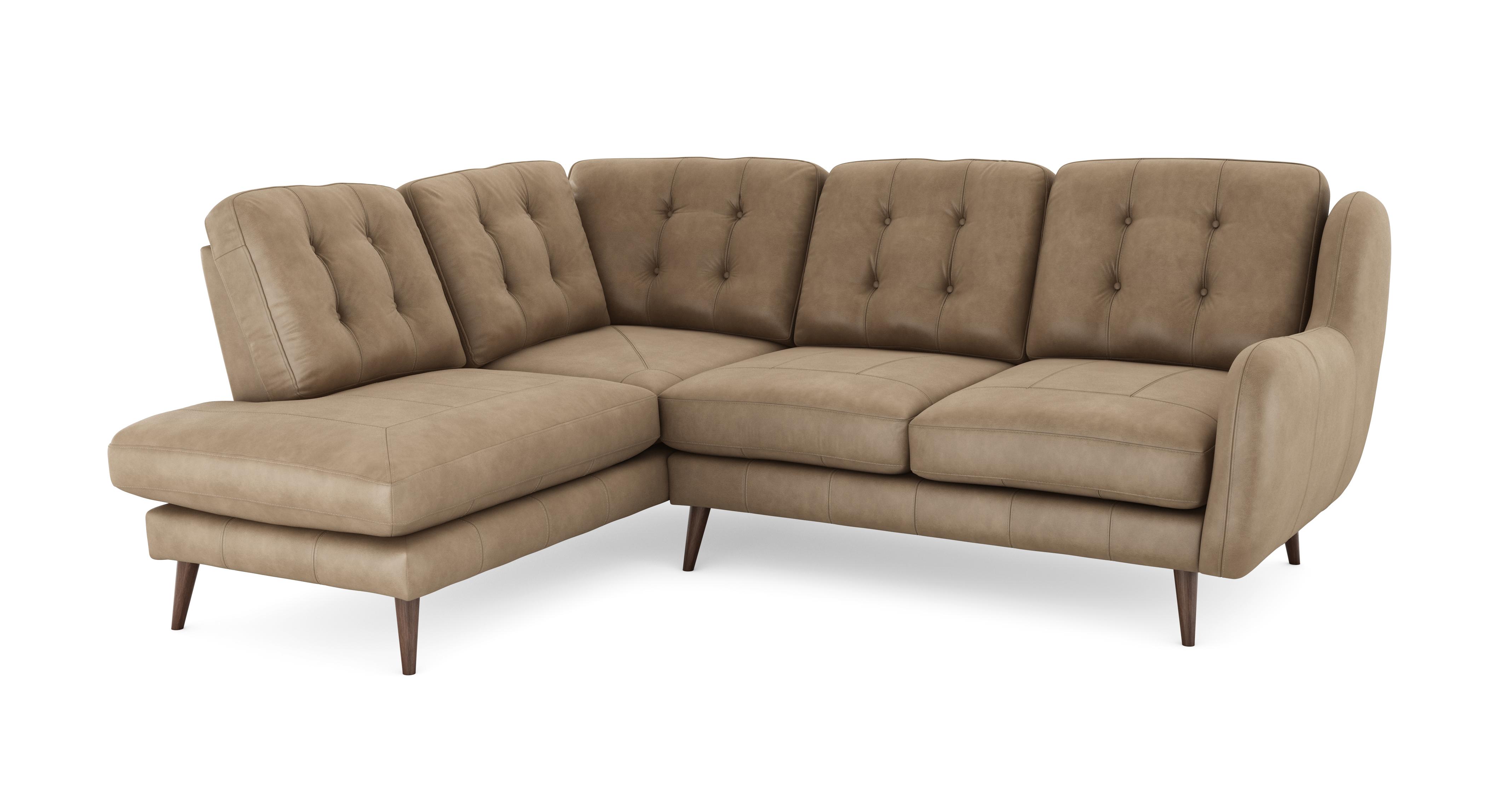 New Camden Leather Right Hand Facing Arm Open End Corner Sofa | DFS