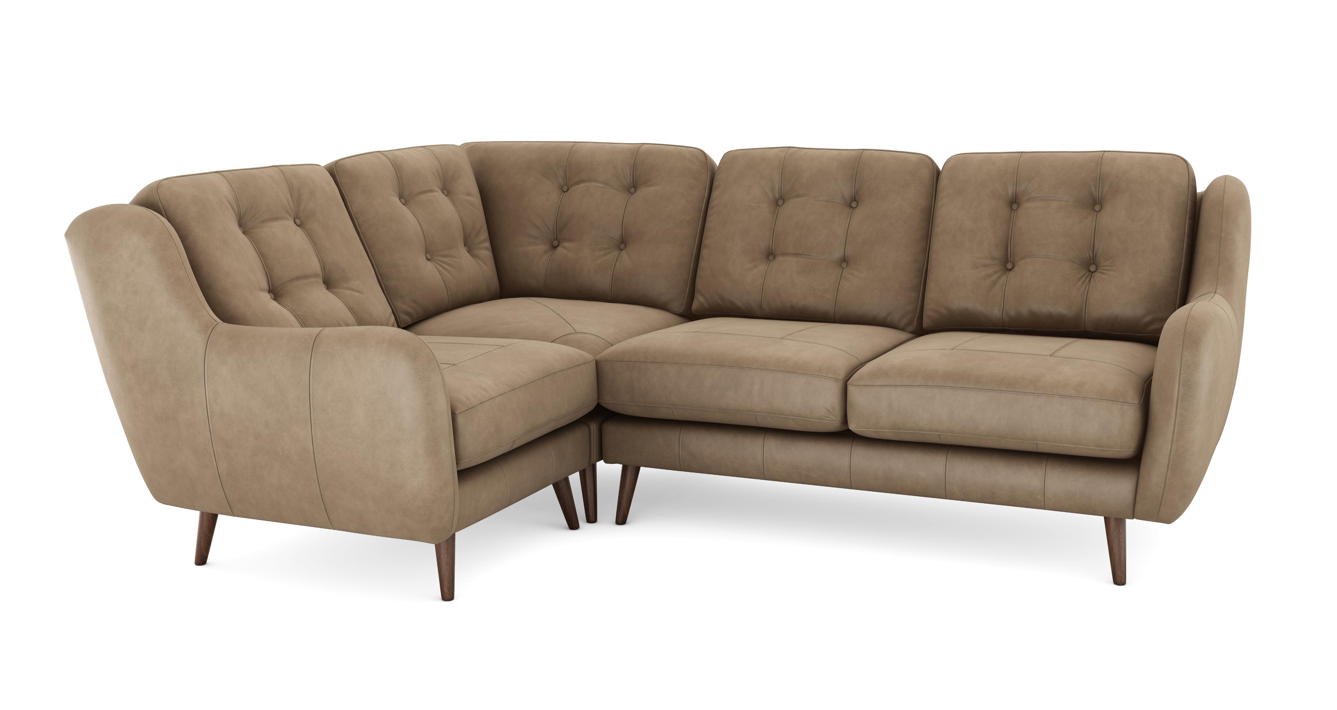 New Camden Leather Right Hand Facing 2 Seat Corner Sofa | DFS