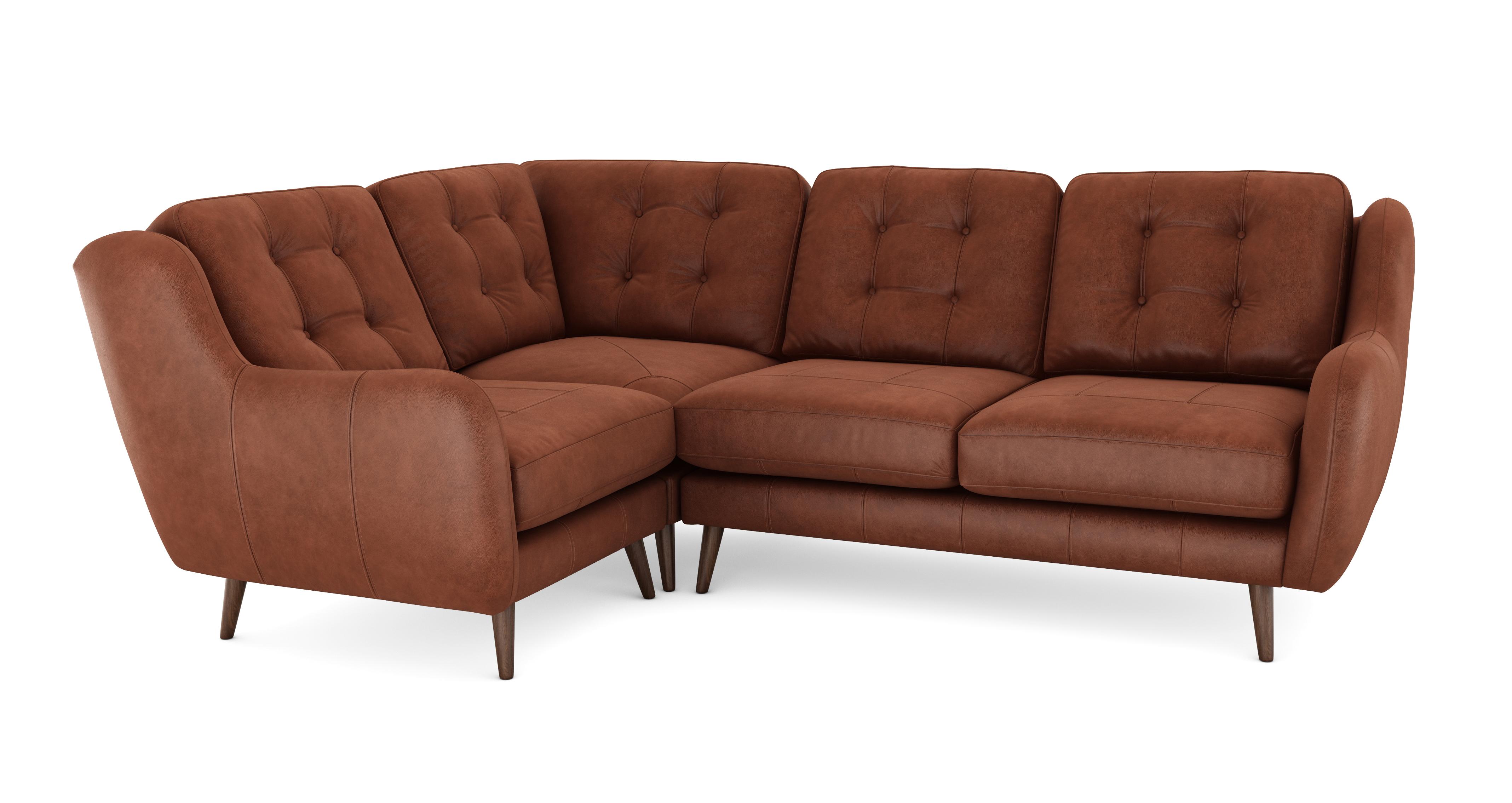 New Camden Leather Right Hand Facing 2 Seat Corner Sofa | DFS