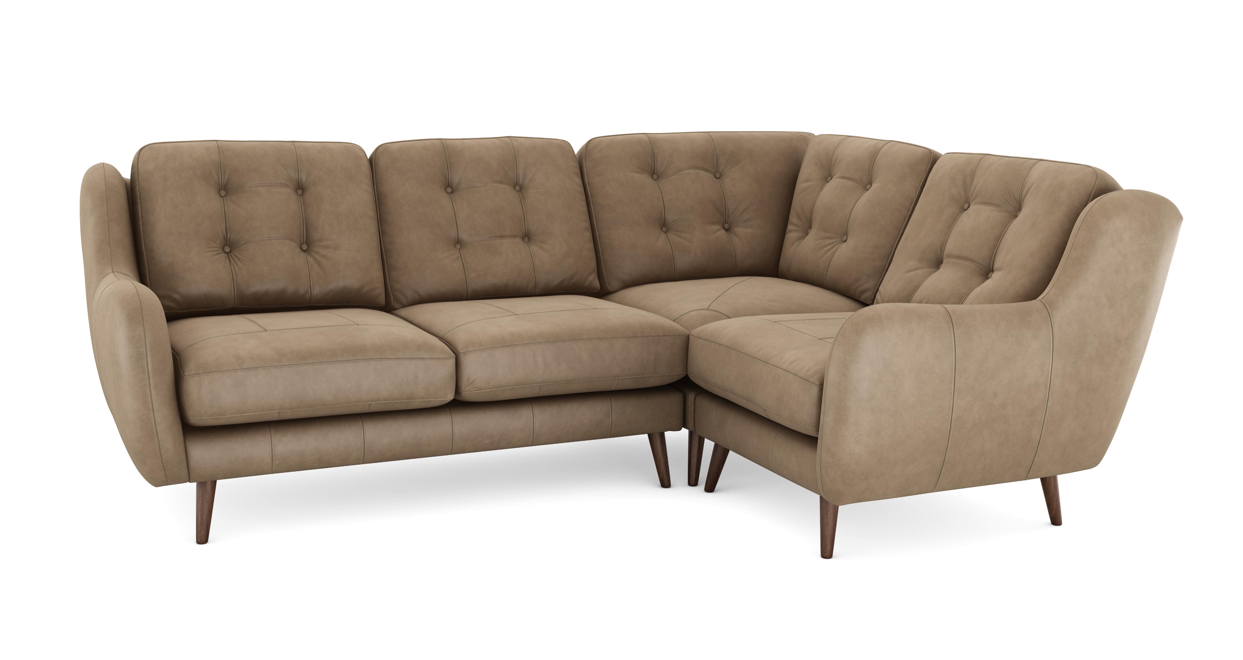 New Camden Leather Left Hand Facing 2 Seat Corner Sofa | DFS
