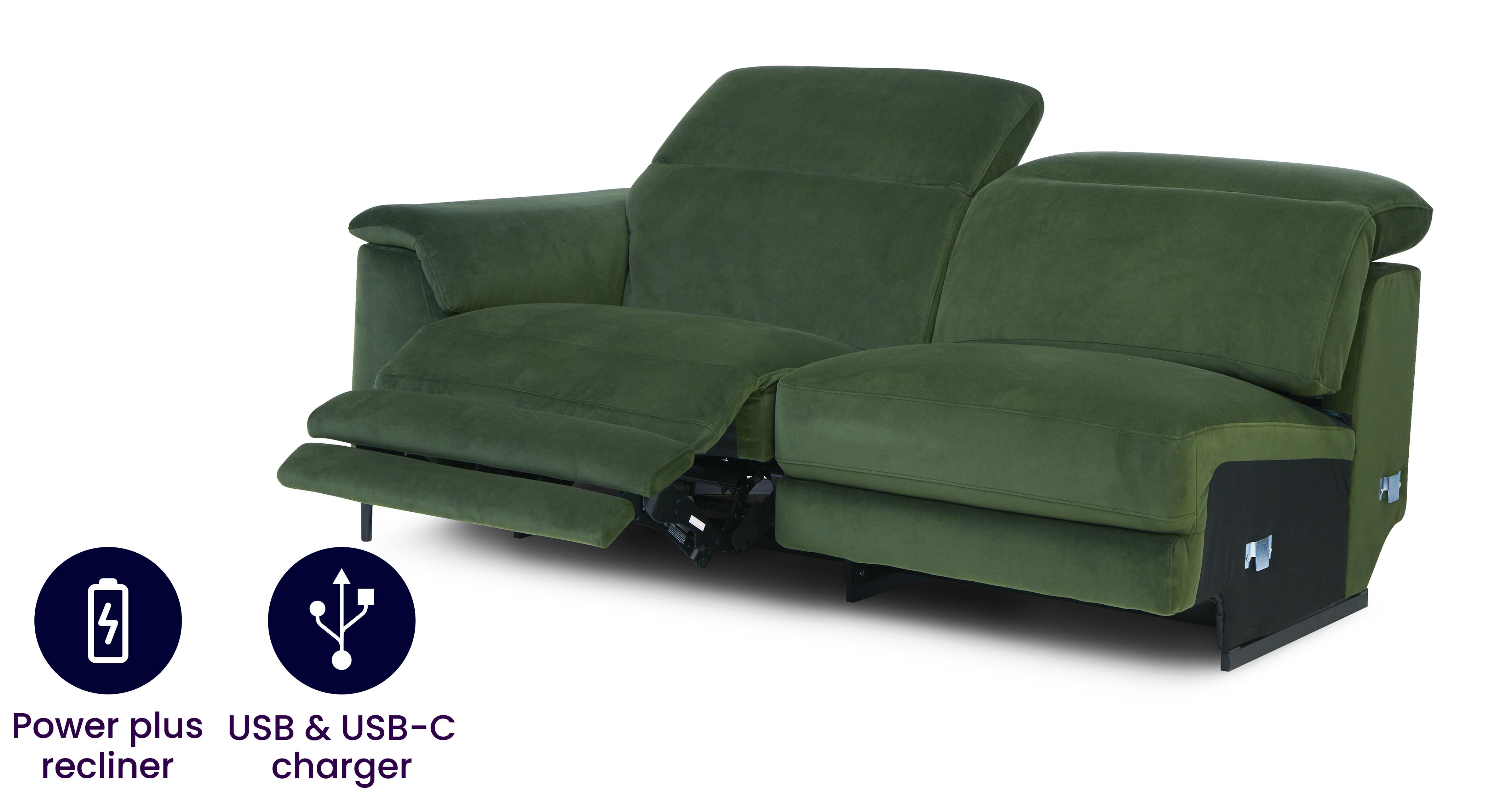 New Tahiti Left Hand Facing Arm 2 Seat Power Plus Recliner Unit | DFS