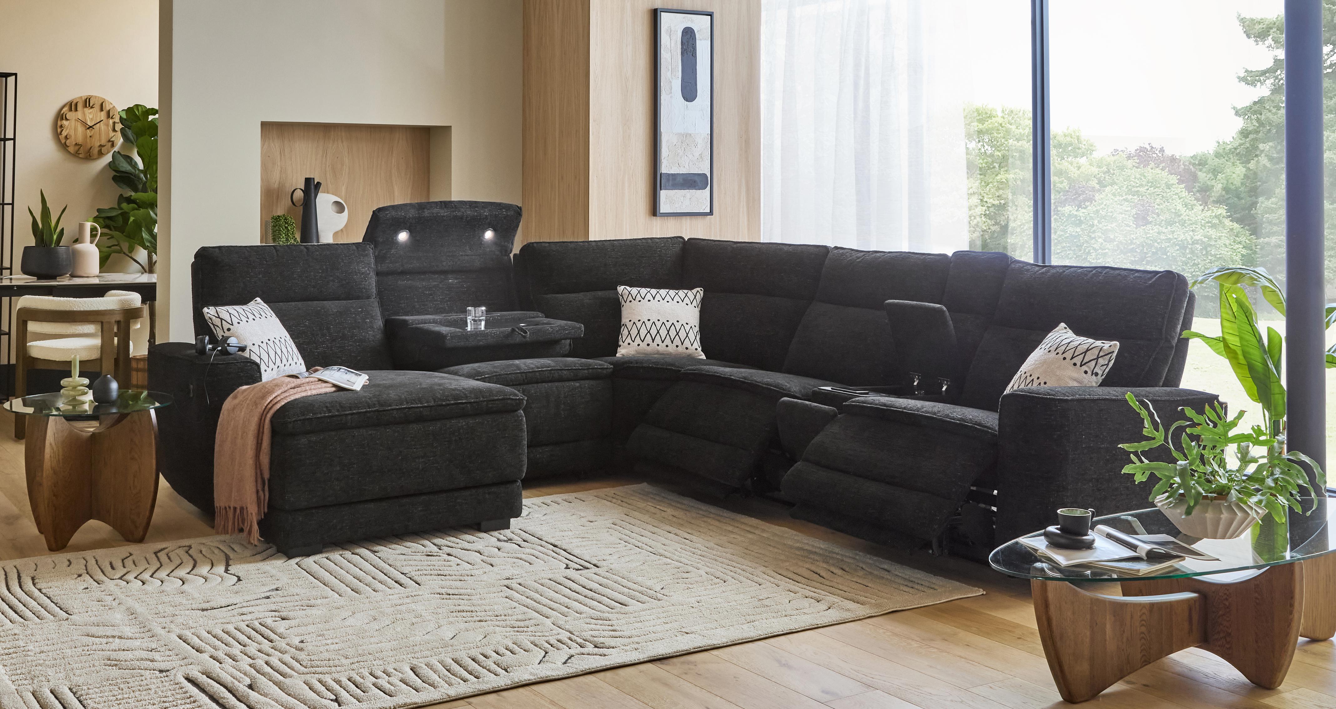 Nomadic Left Hand Facing Storage Chaise 2 Corner 2 With Drop Down Table ...