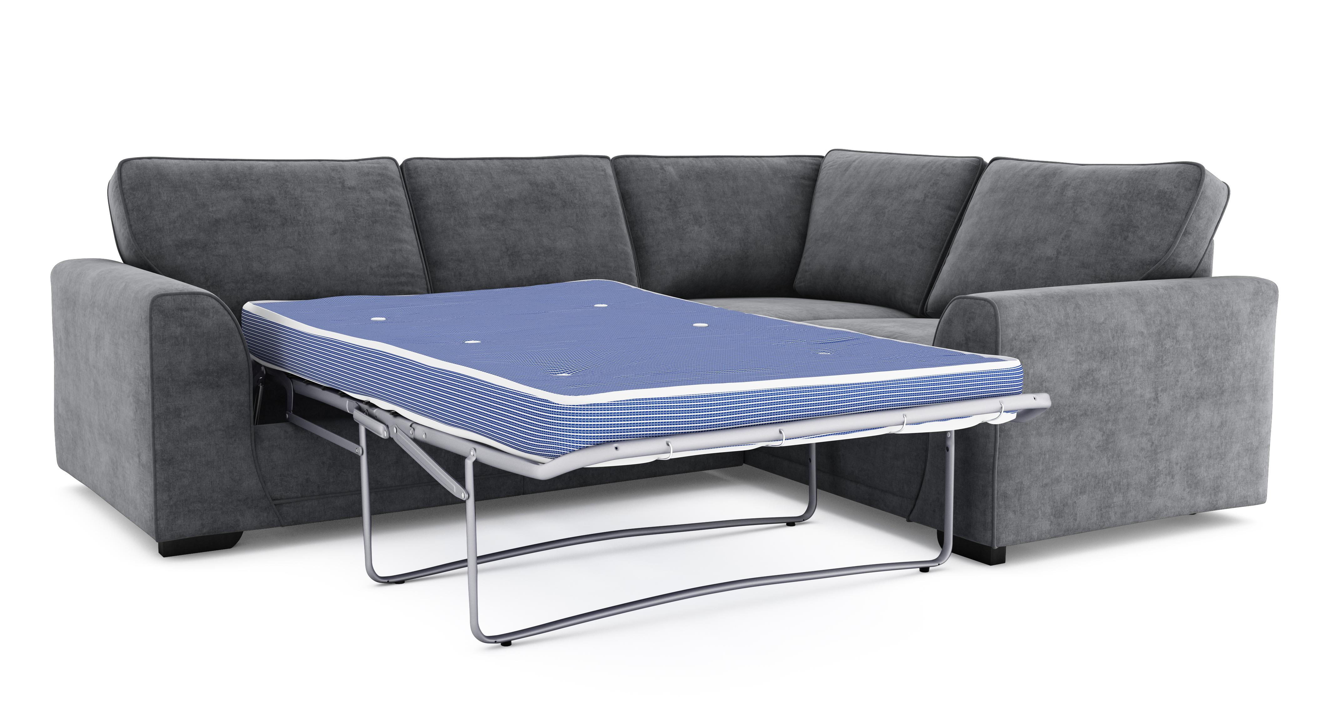 Orka Non Quilted Left Hand Facing 2 Seater Deluxe Corner Sofa Bed | DFS