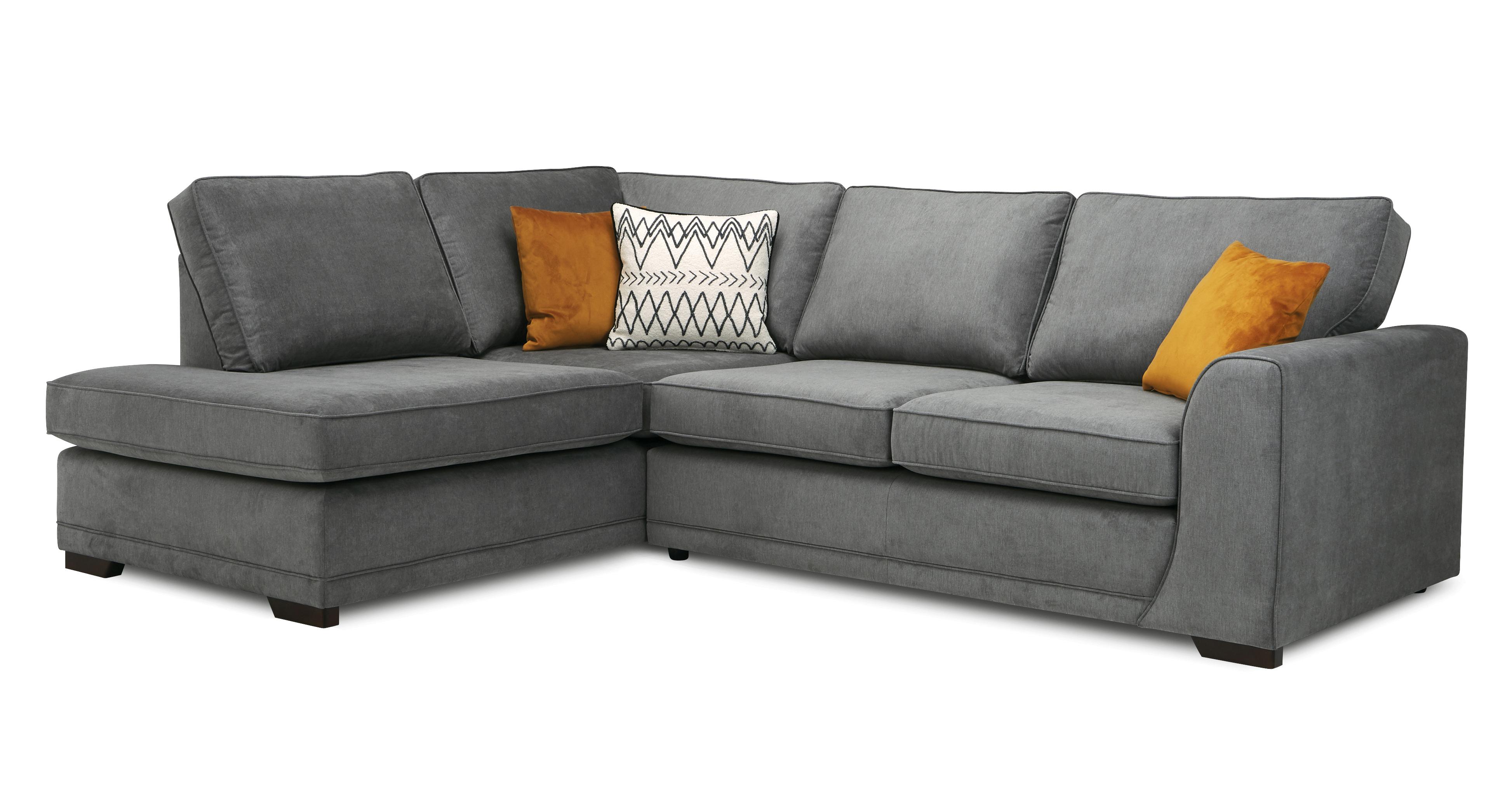 Orka Non Quilted Right Hand Facing Arm Open End Deluxe Corner Sofa Bed ...