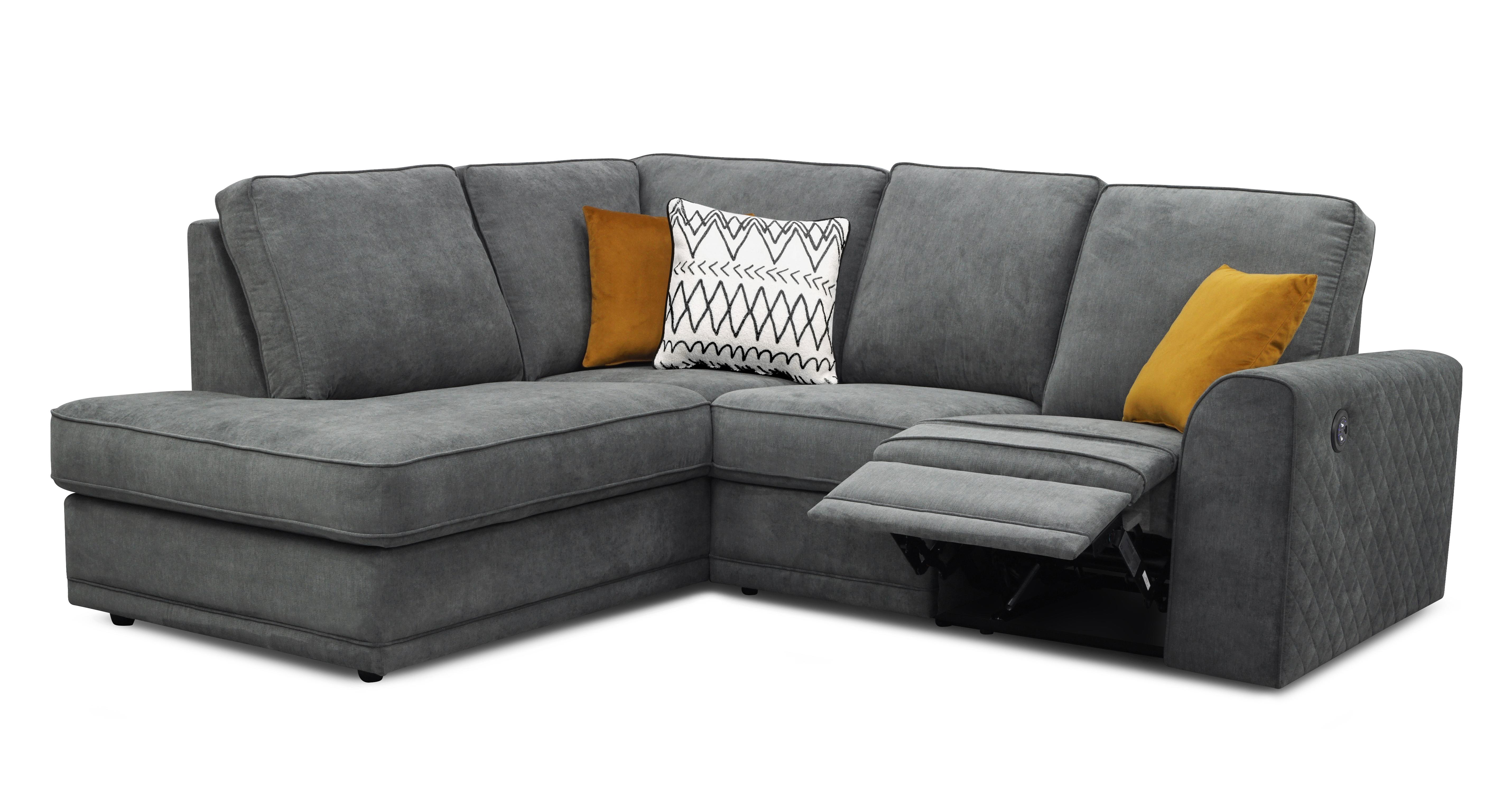 Orka Right Hand Facing Arm Open End Power Recliner Corner Sofa | DFS
