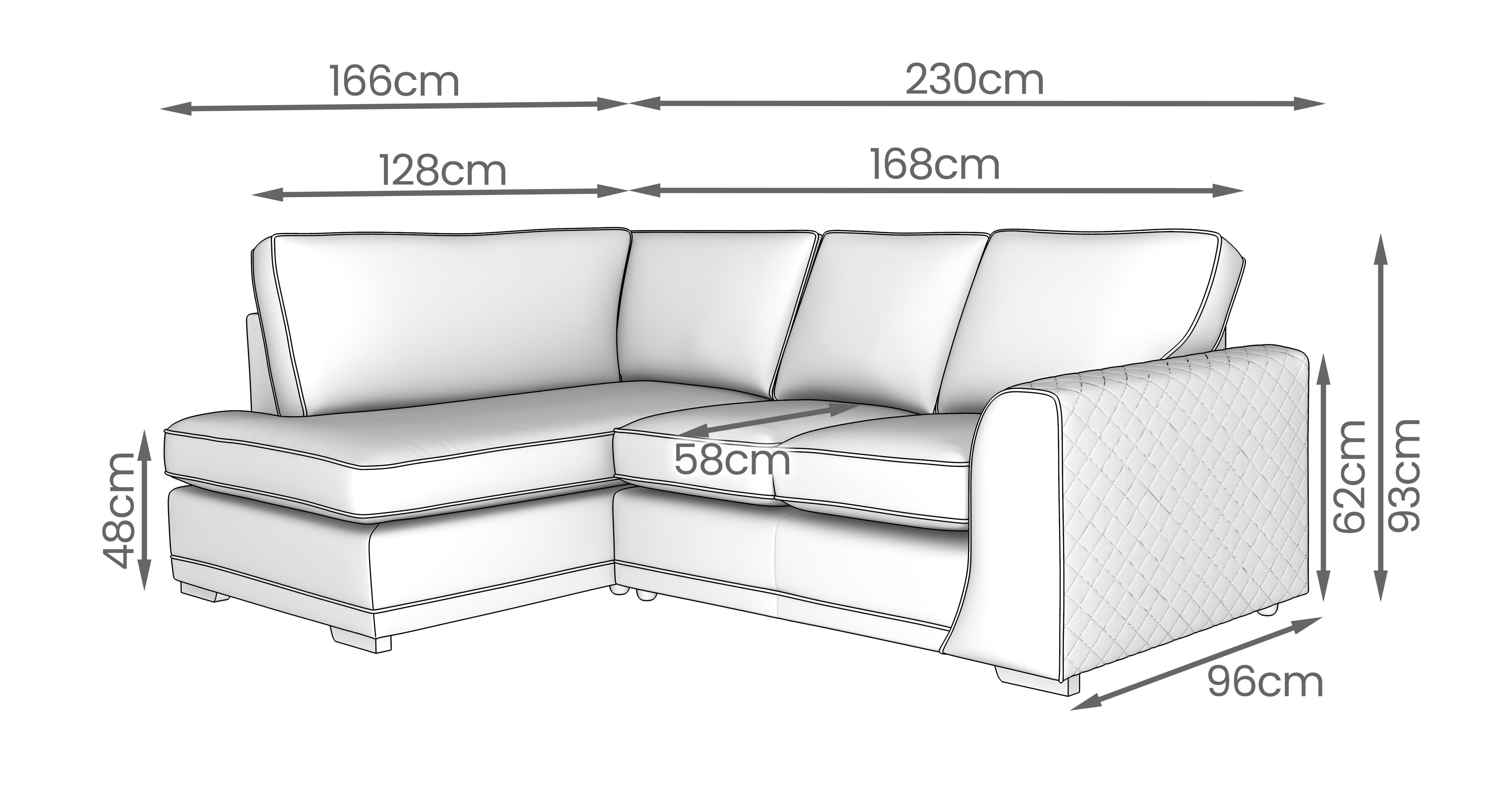 Orka Right Hand Facing Arm Compact 3 Piece Open End Corner Sofa | DFS