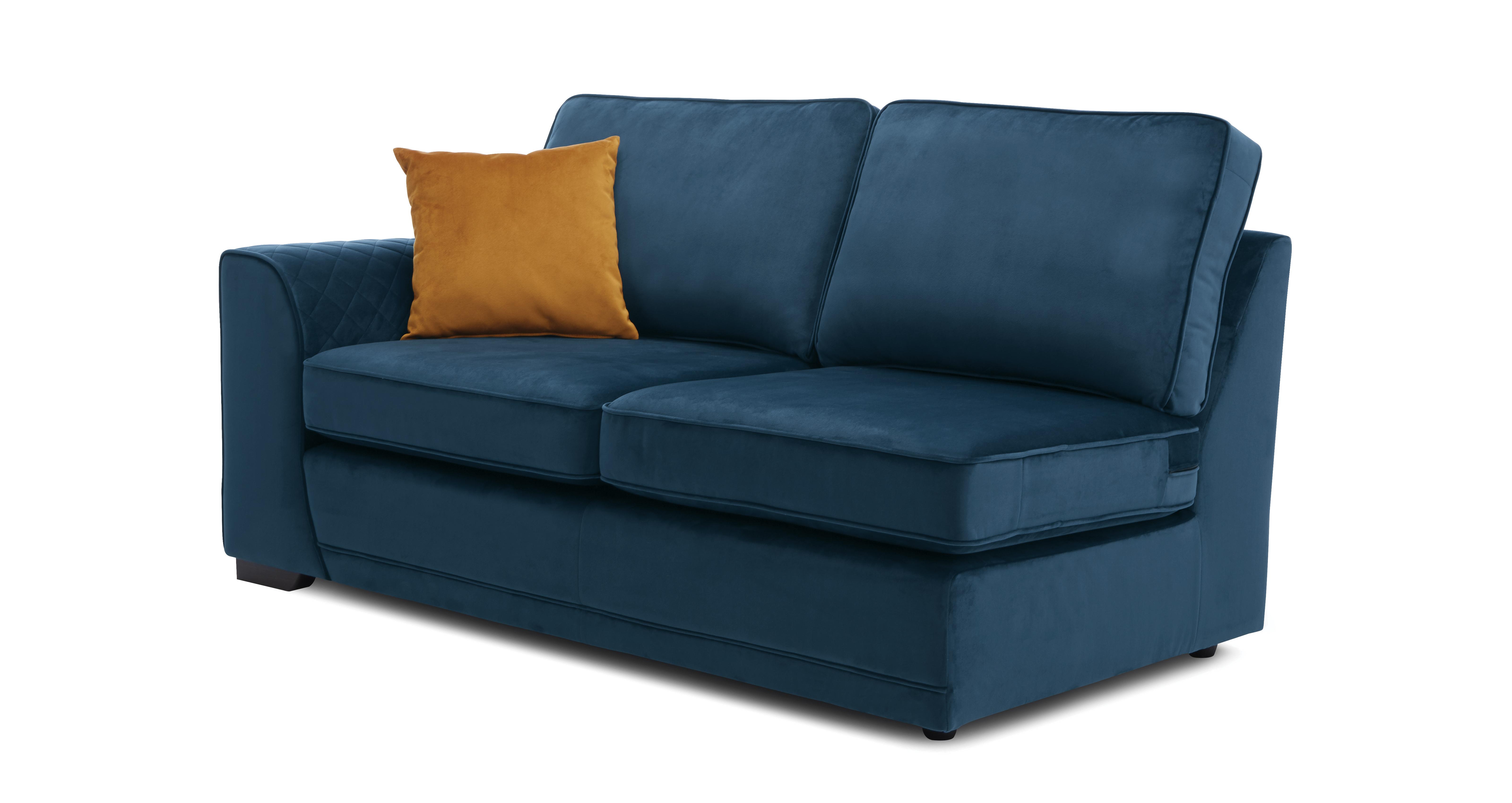 Orka Velvet Left Hand Facing 1 Arm 2 Seat Unit | DFS