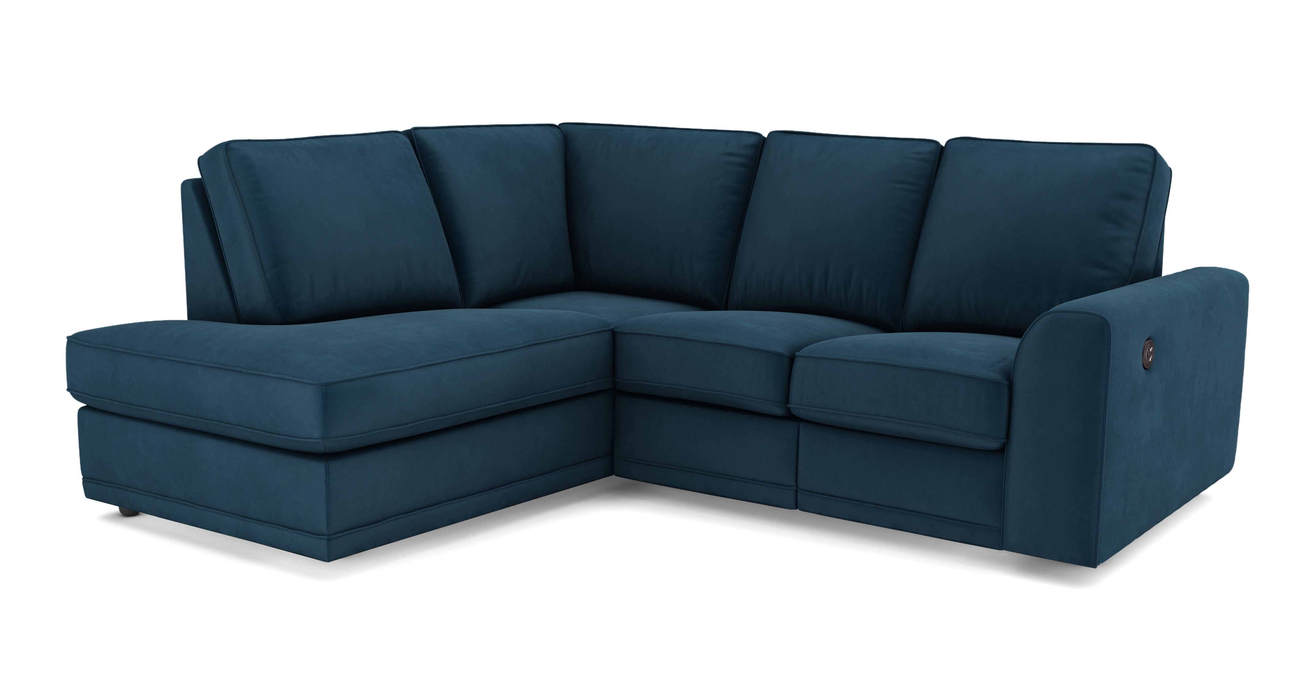 Orka Velvet Non Quilted Right Hand Facing Arm Open End Power Recliner ...