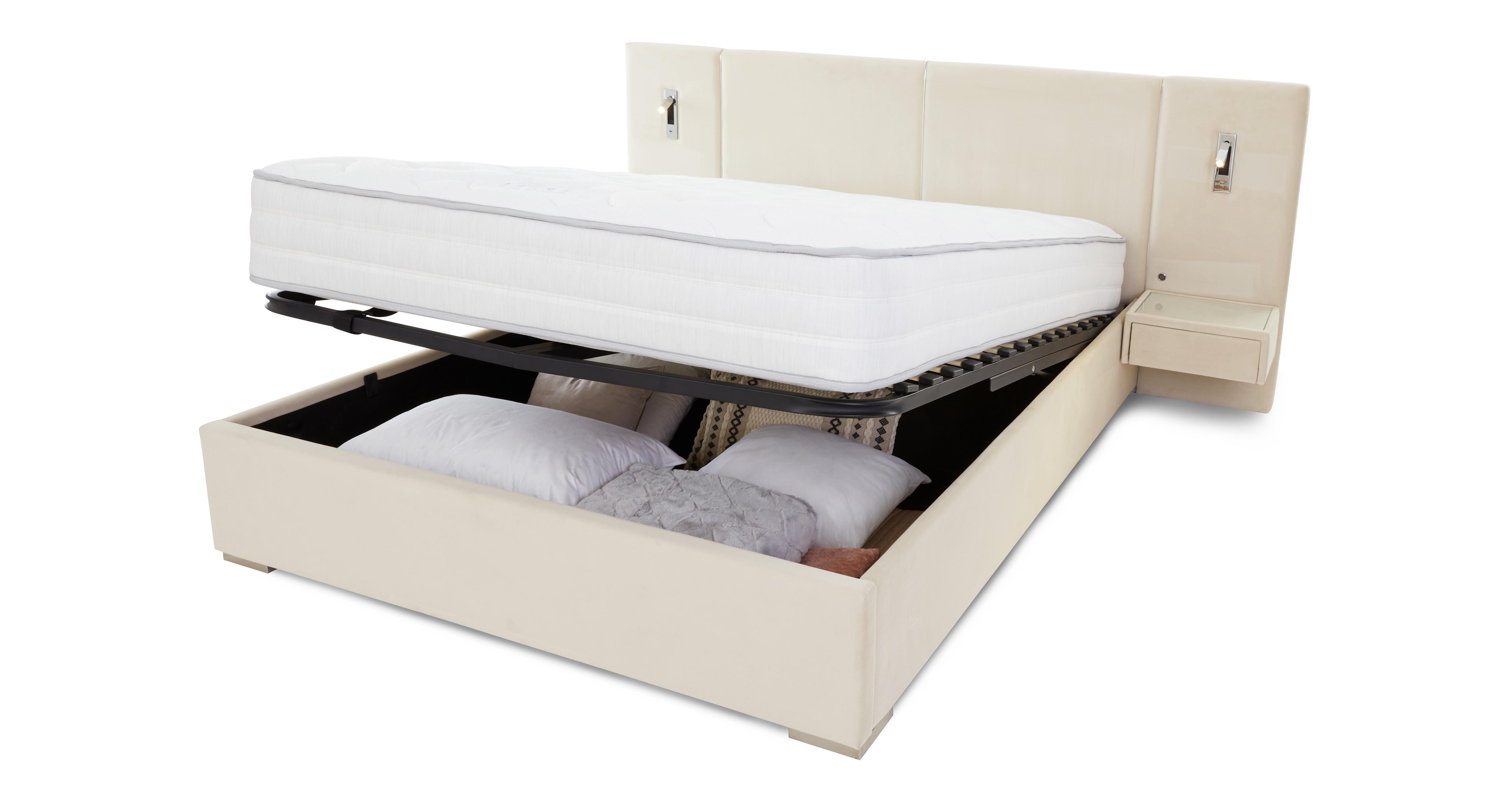 Panelle Double Ottoman Bed With Bedside Table | DFS