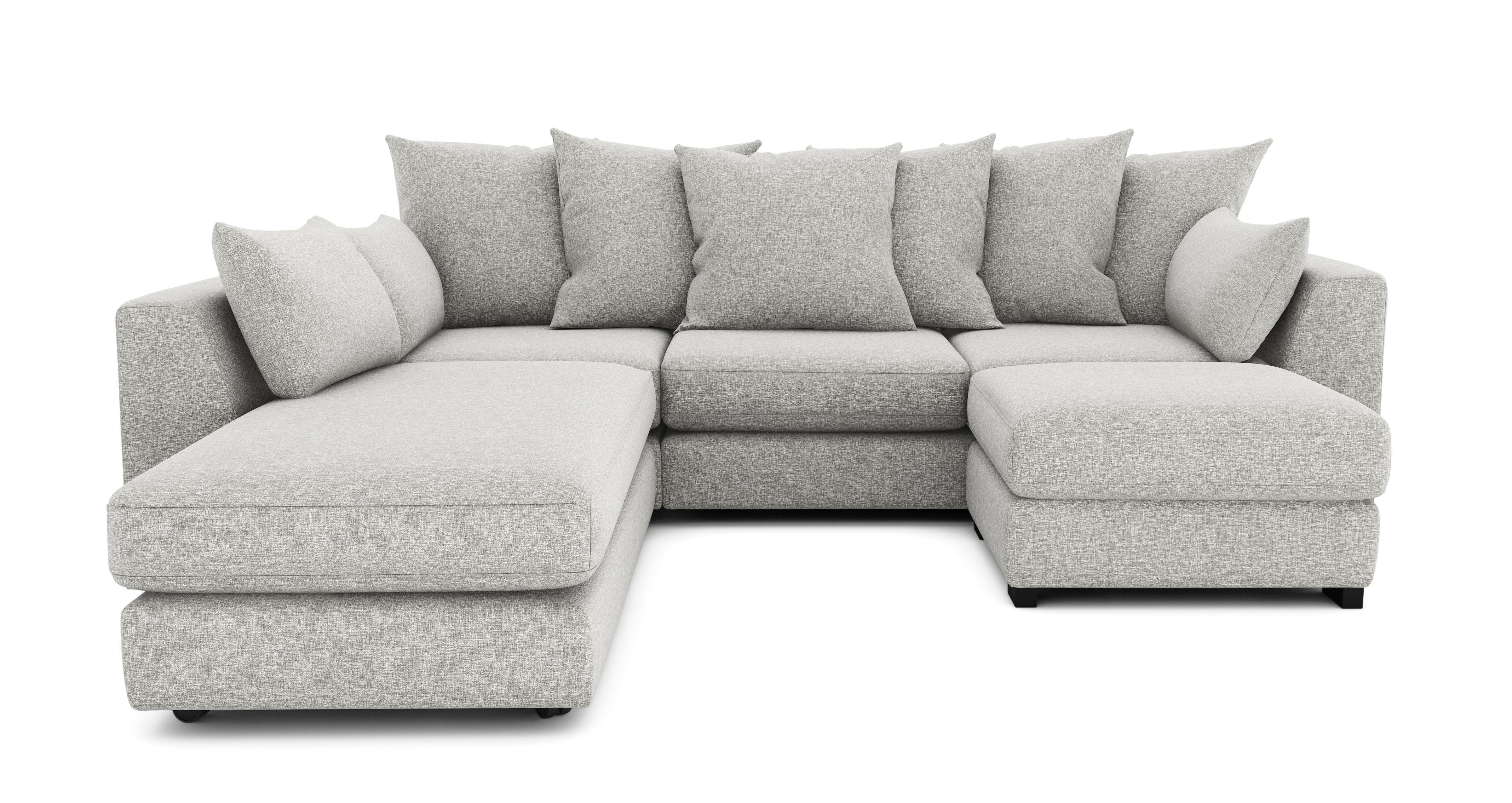 Plush Pillow Back Left Hand Facing 3 Piece Swivel Sofa Bed Chaise | DFS