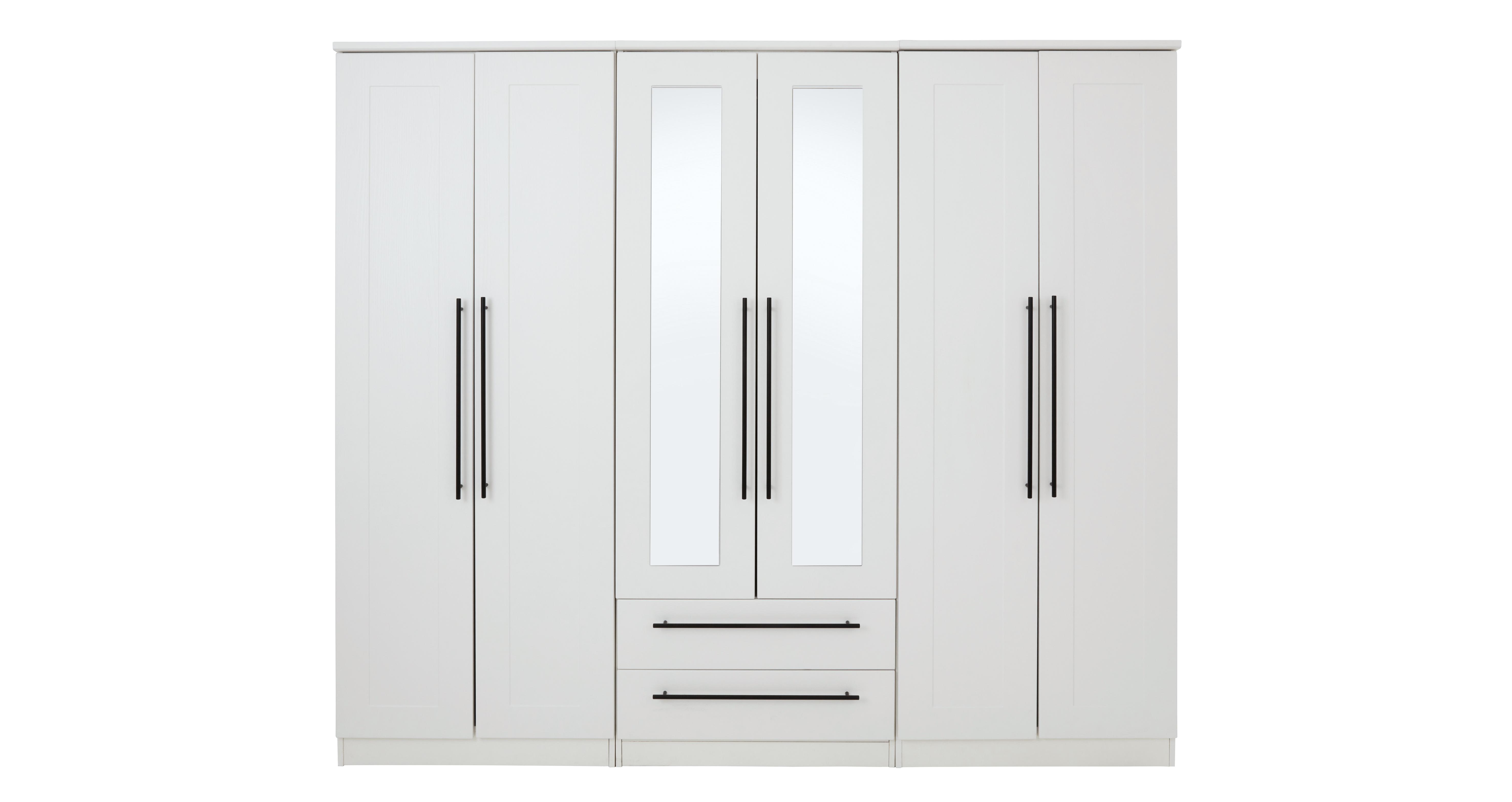Reed Tall 6 Door 2 Drawer Mirrored Wardrobe | DFS
