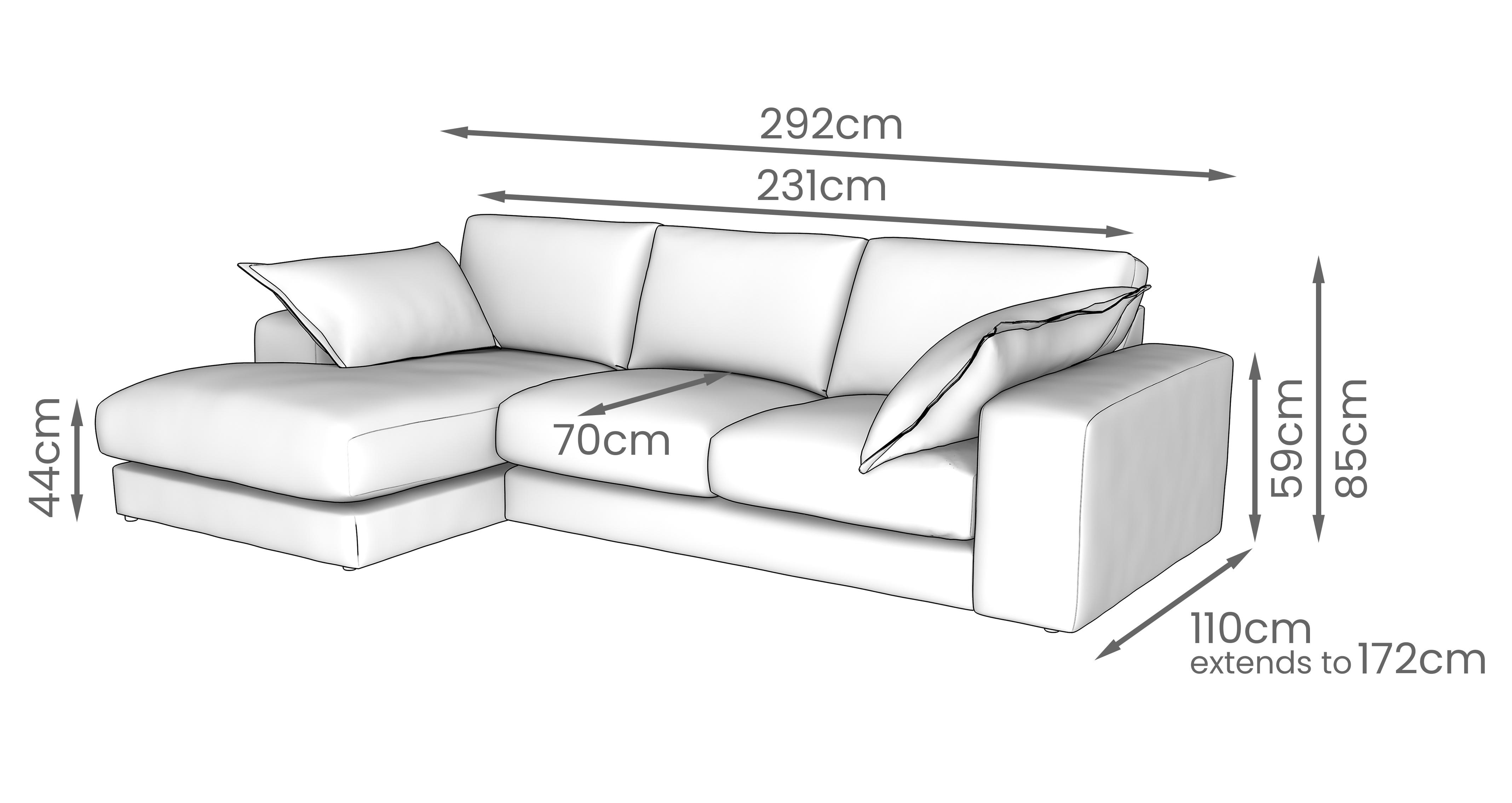 Rest Left Hand Facing 3 Seater Chaise Sofa | DFS