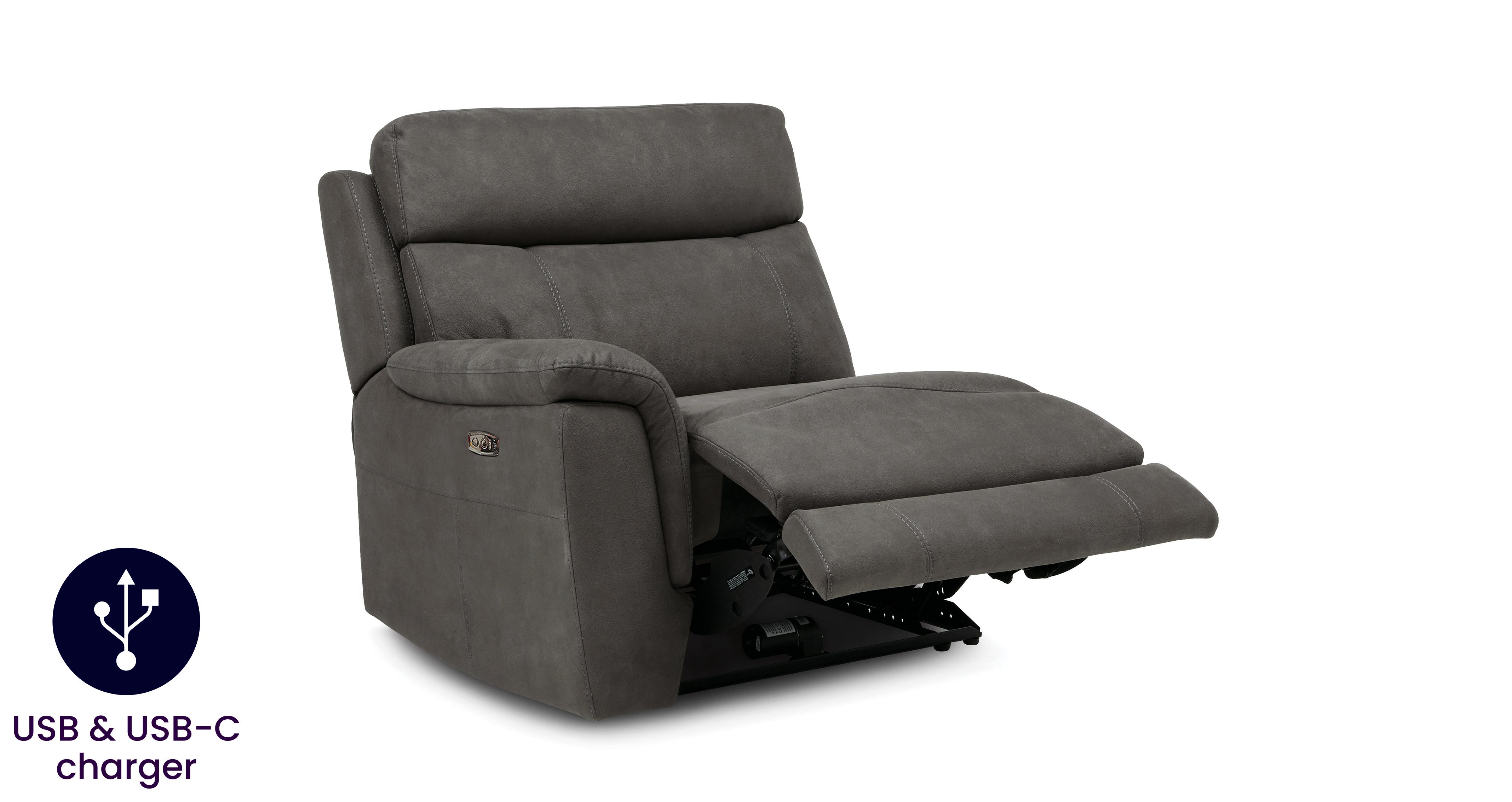 Ronan Left Hand Facing Arm 1 Seat Power Plus Recliner Unit | DFS