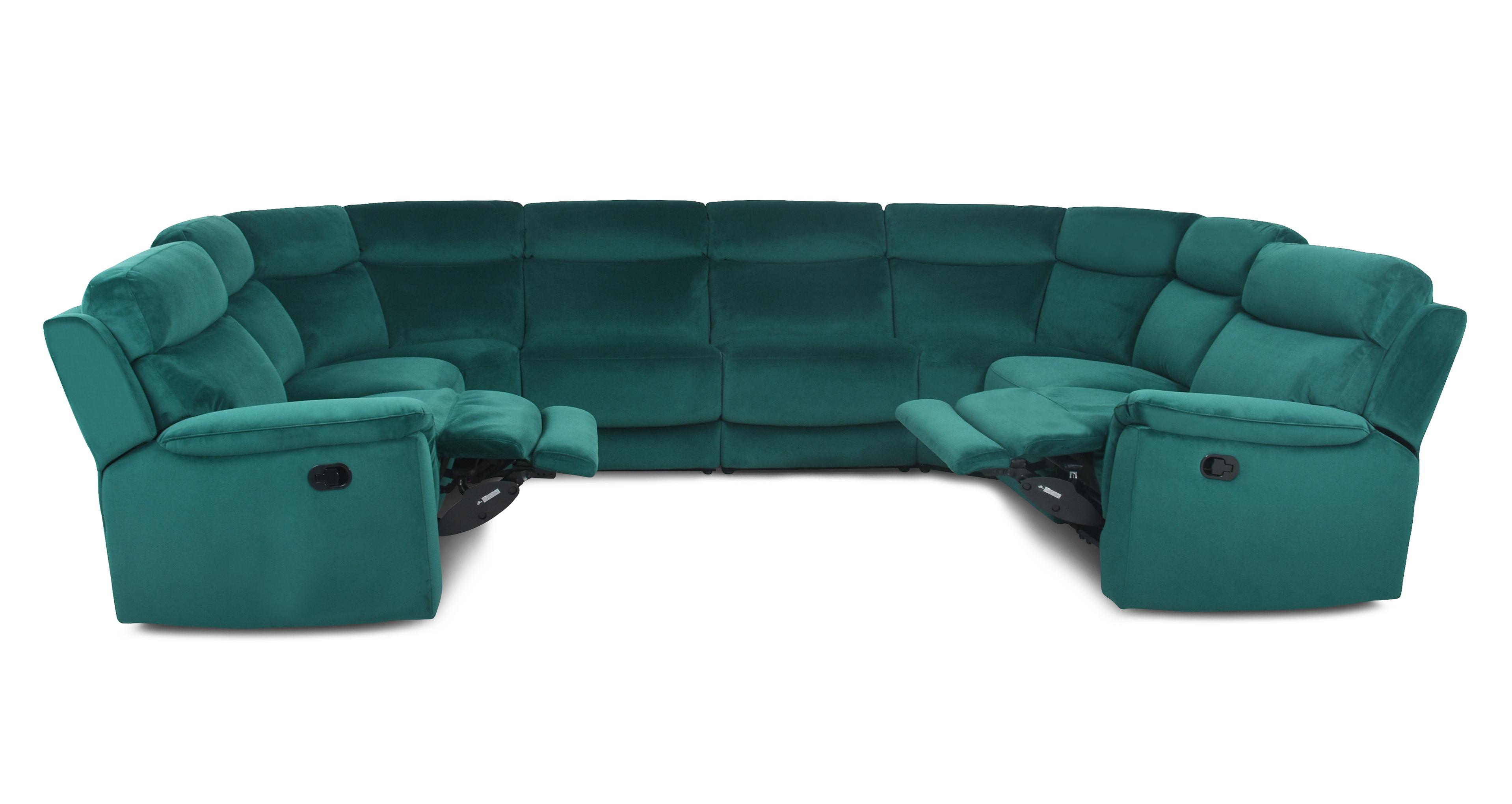 Ronan Velvet Option N Manual 8 Piece U Shape Sofa | DFS