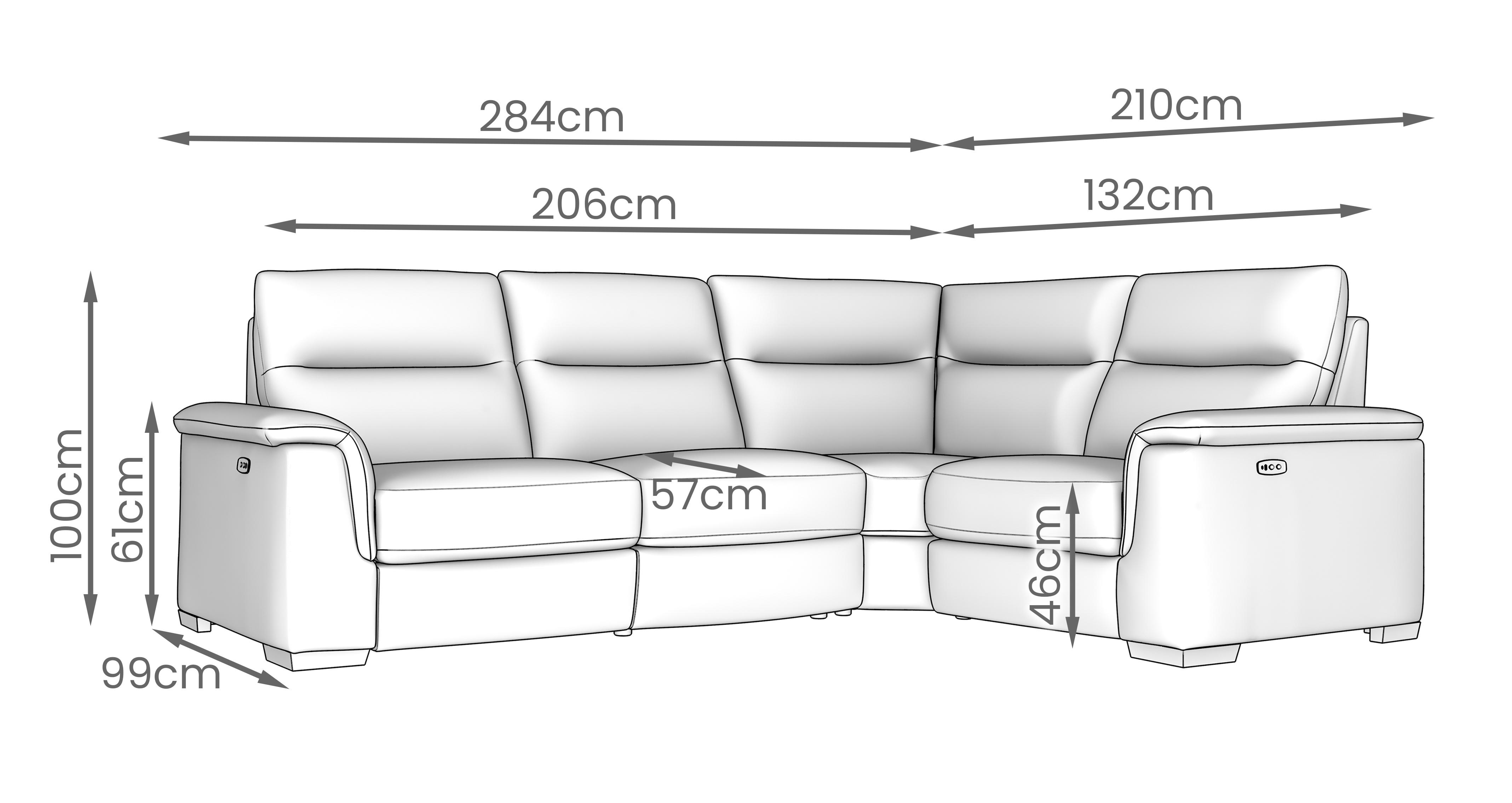 Roseley Left Hand Facing 2 Corner 1 Power Recliner | DFS