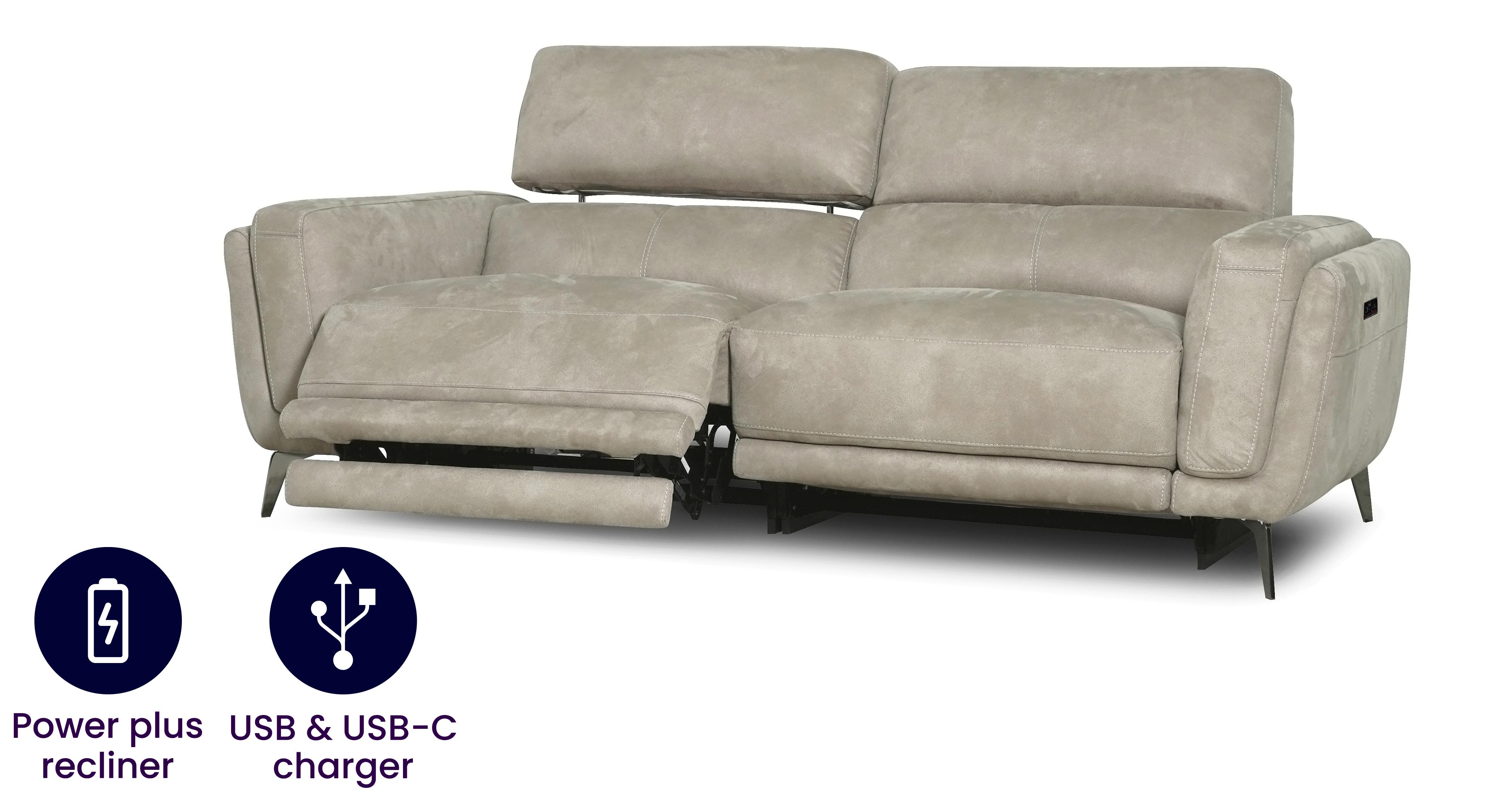 San Mateo 3 Seater Power Plus Recliner | DFS