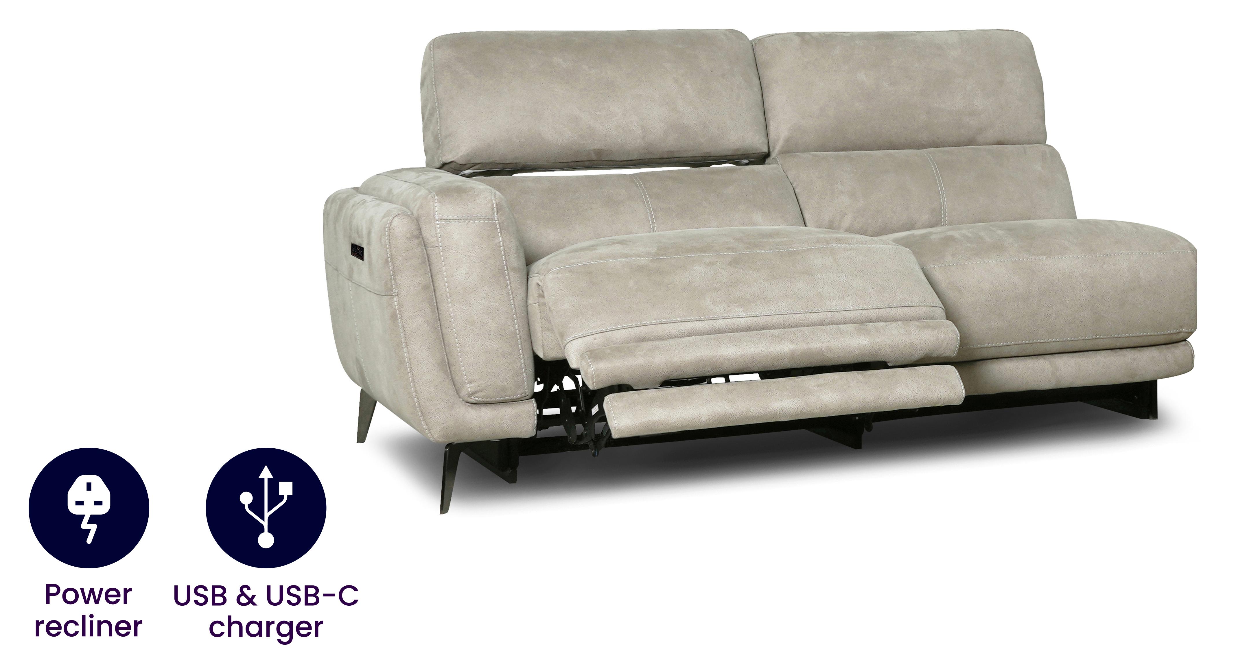 San Mateo Left Hand Facing Arm 2 Seat Power Unit | DFS