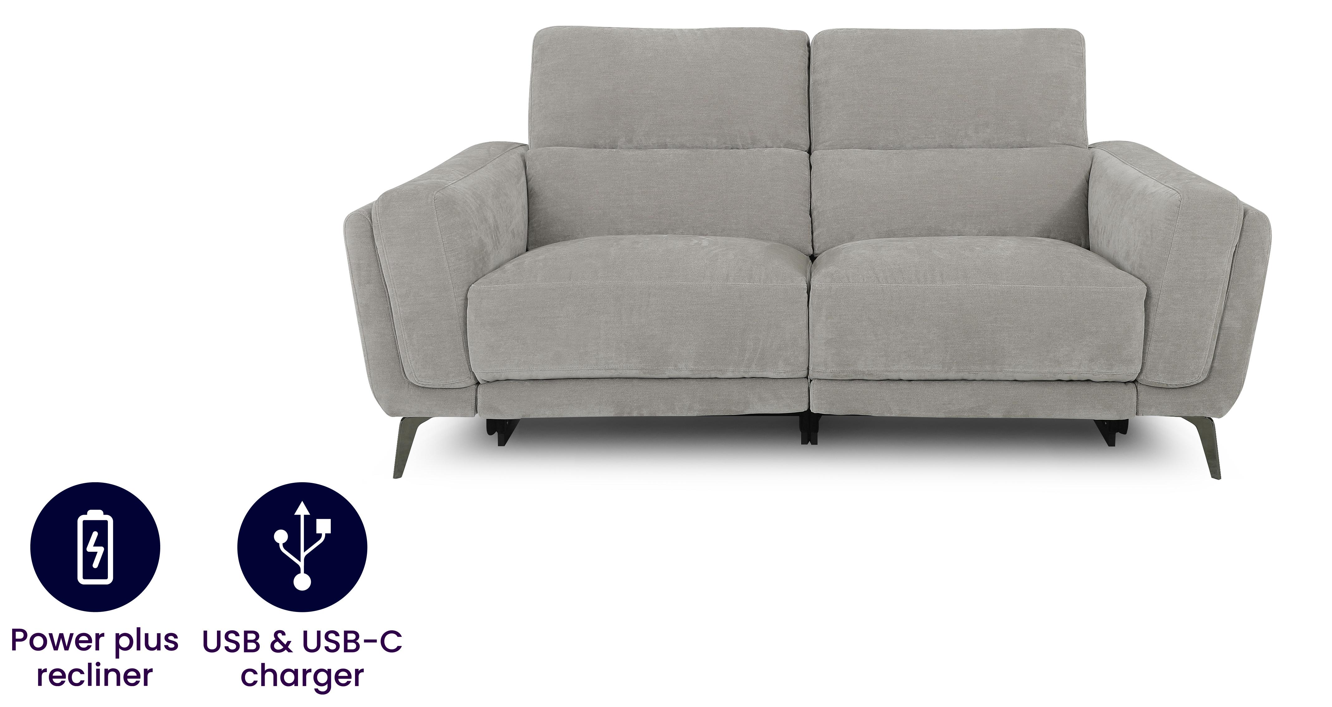 San Mateo Fabric 2 Seater Power Plus Recliner | DFS