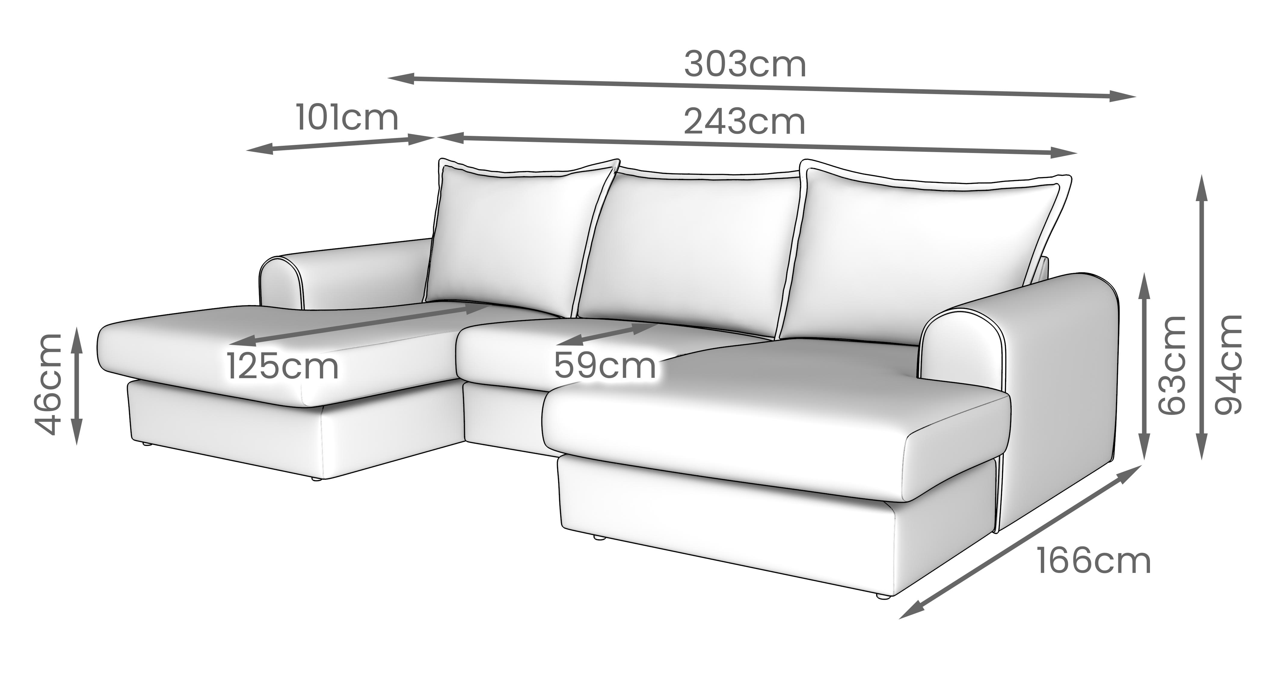 Serenis Small Double Ended Chaise Sofa | DFS