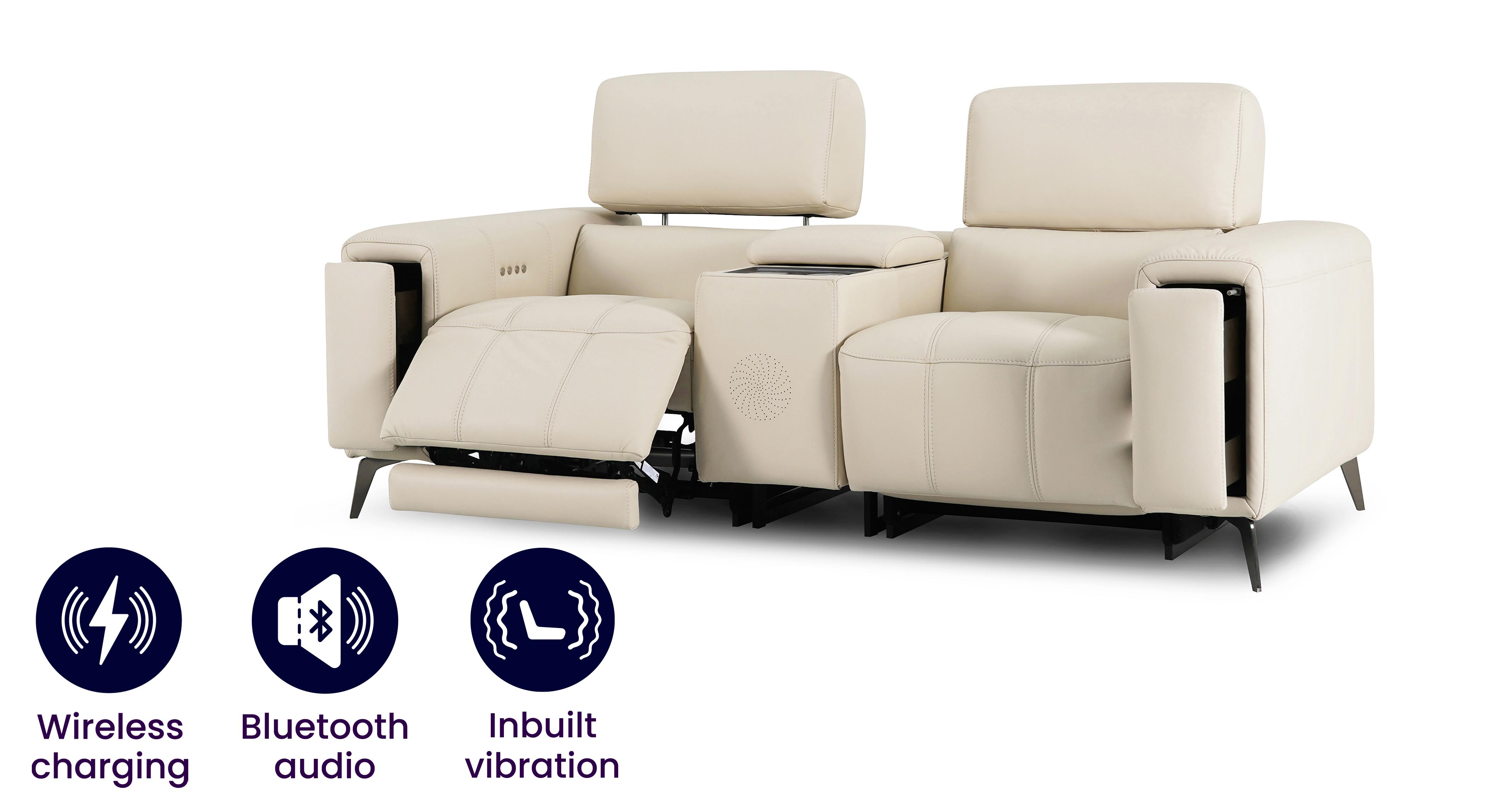 Showcase 2 Seat Cinema Power Recliner With Console | DFS