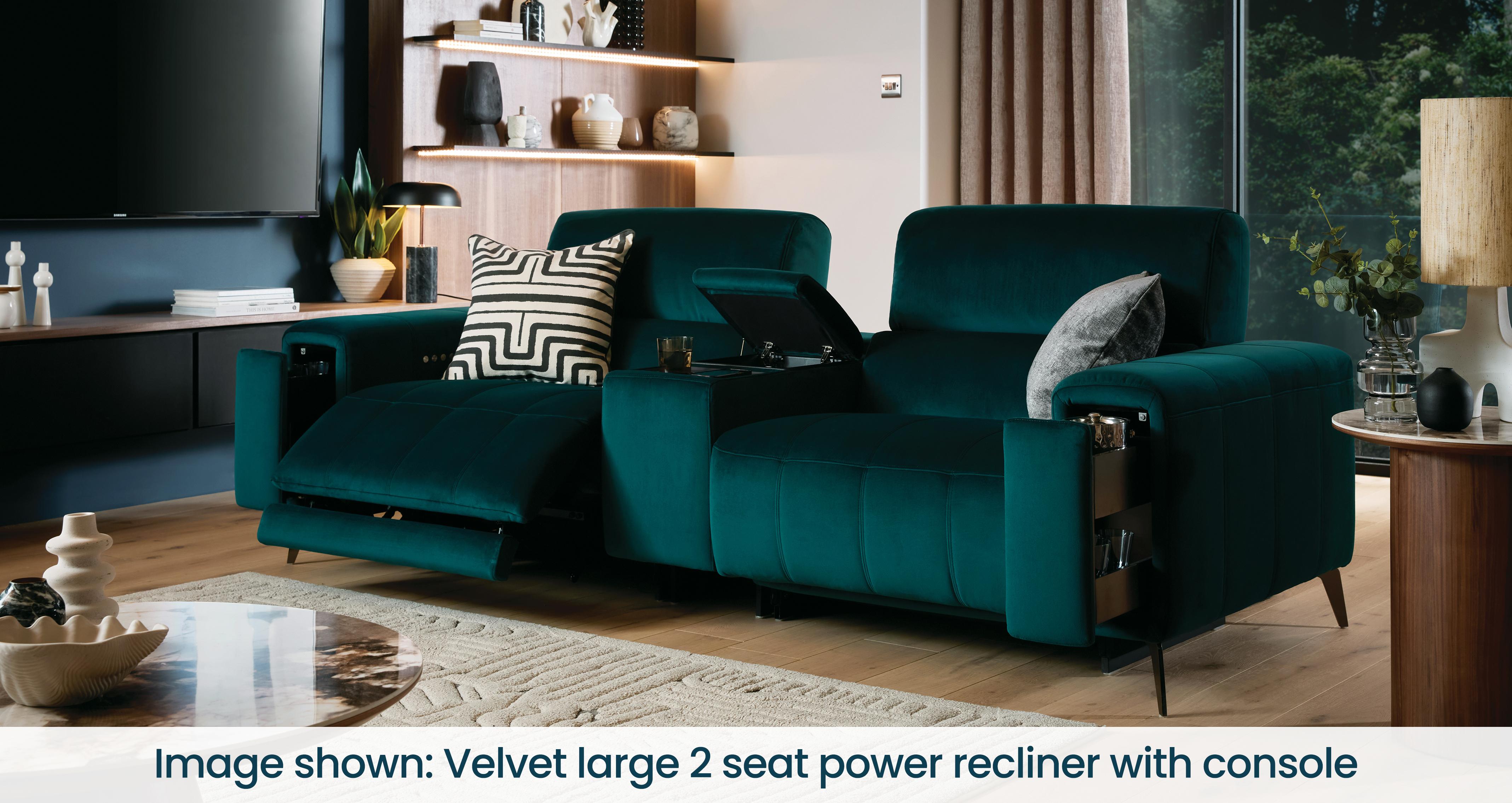 Showcase 2 Seat Cinema Power Recliner With Console | DFS