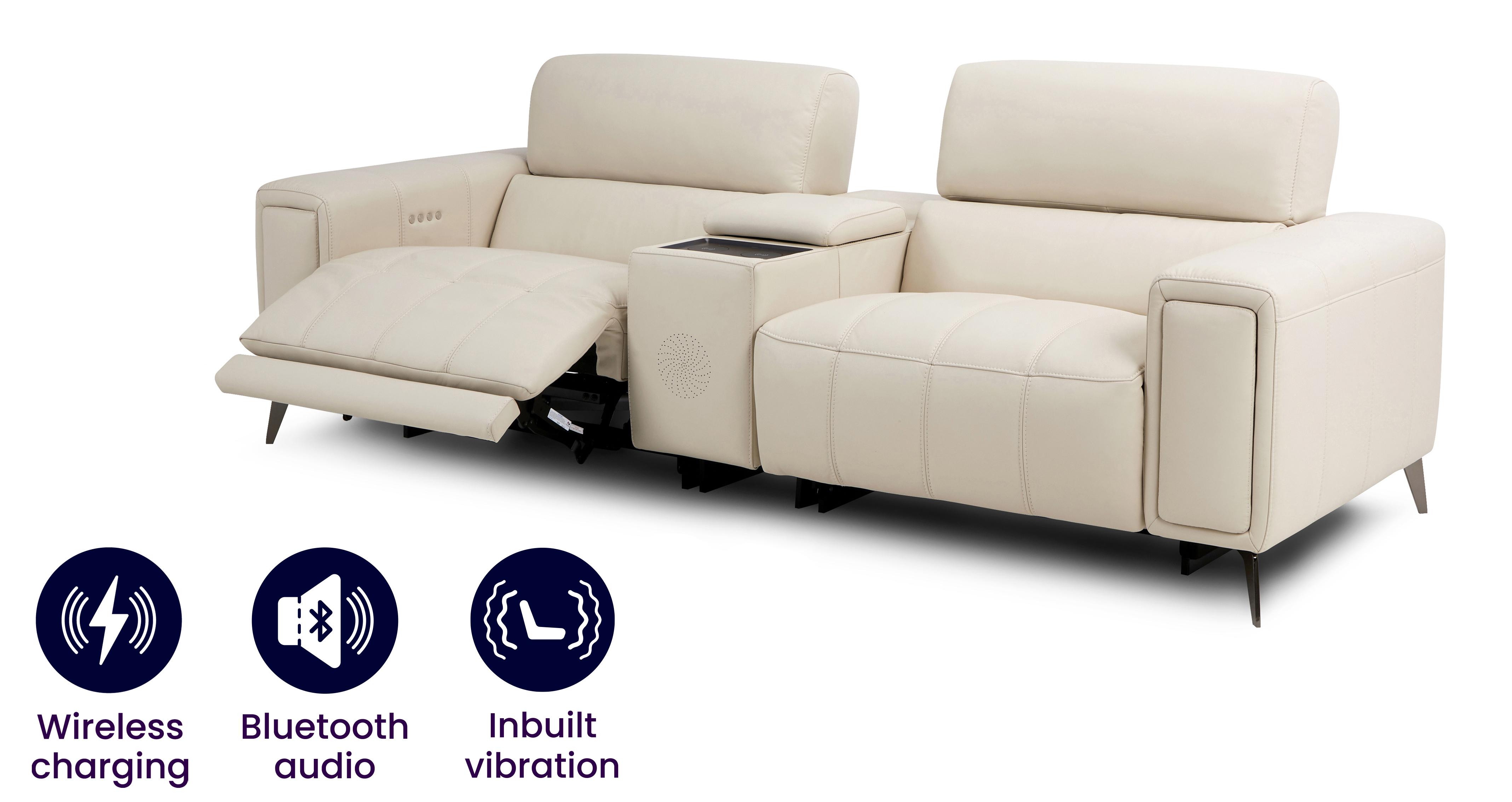 Showcase Express Leather Large 2 Seat Cinema Power Recliner With ...