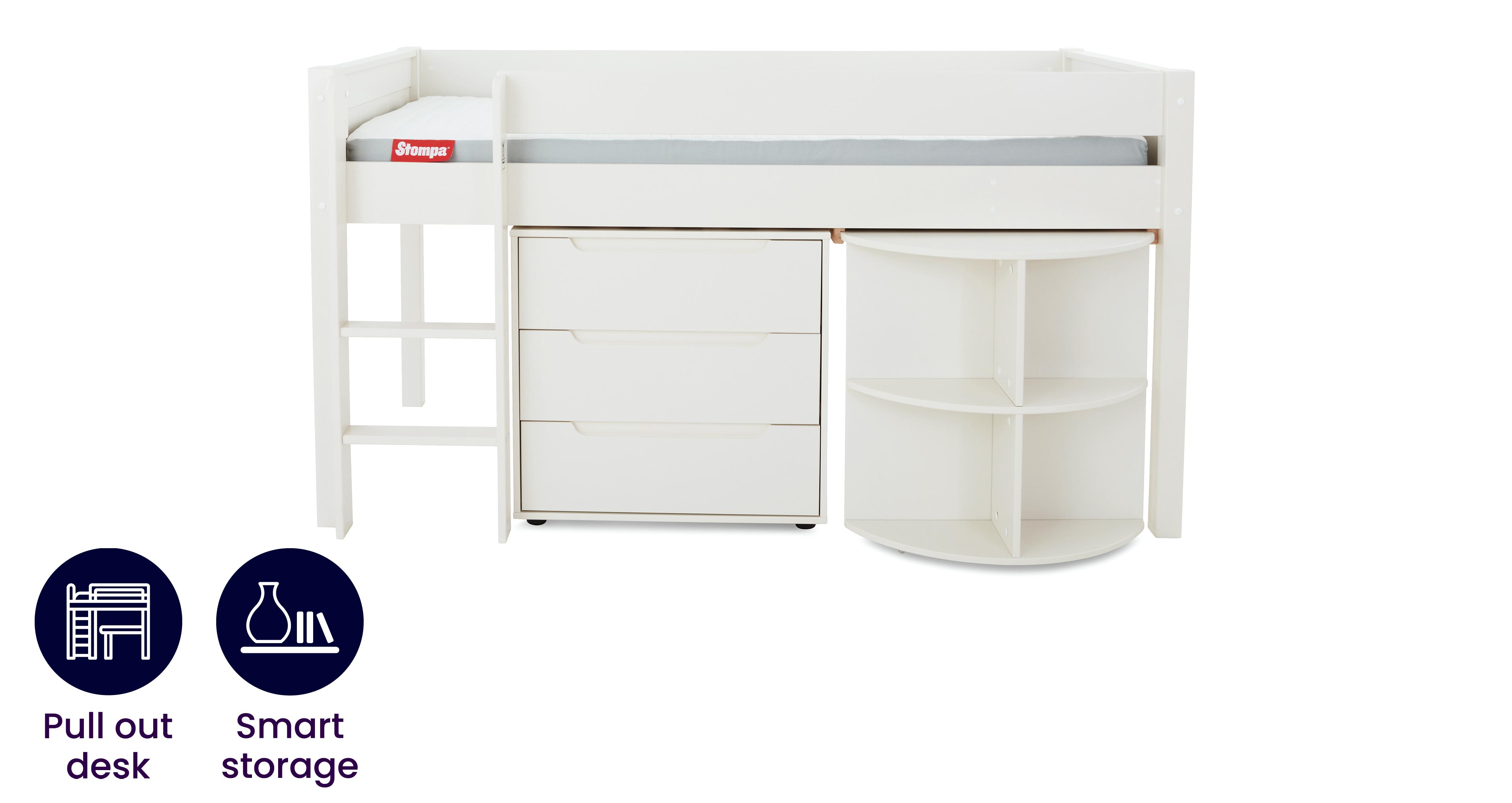 Stompa Classic Mid Sleeper Stompa Classic Mid Sleeper And 3 Drawer ...