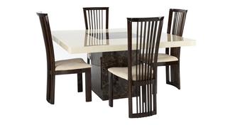 Strasbourg Rectangular Table and 4 Salvadore Chairs Strasbourg Marble | DFS