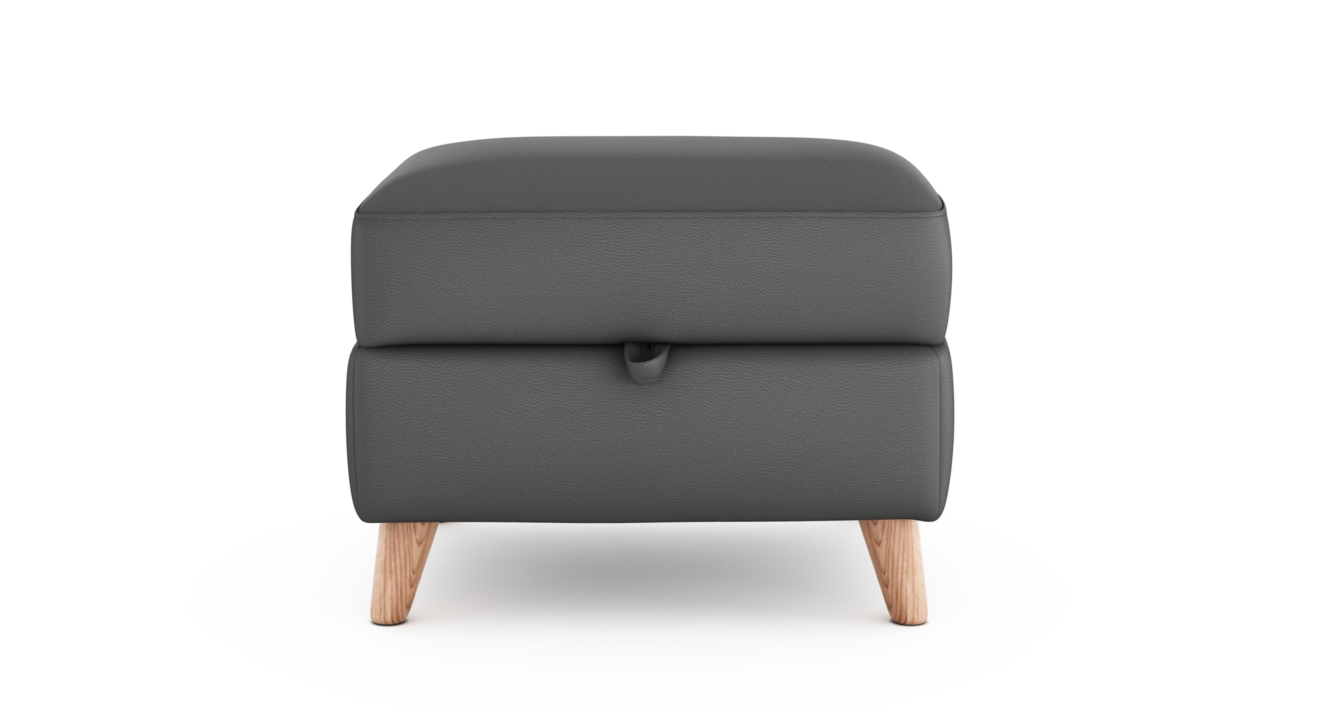 Studio Leather Storage Footstool | DFS