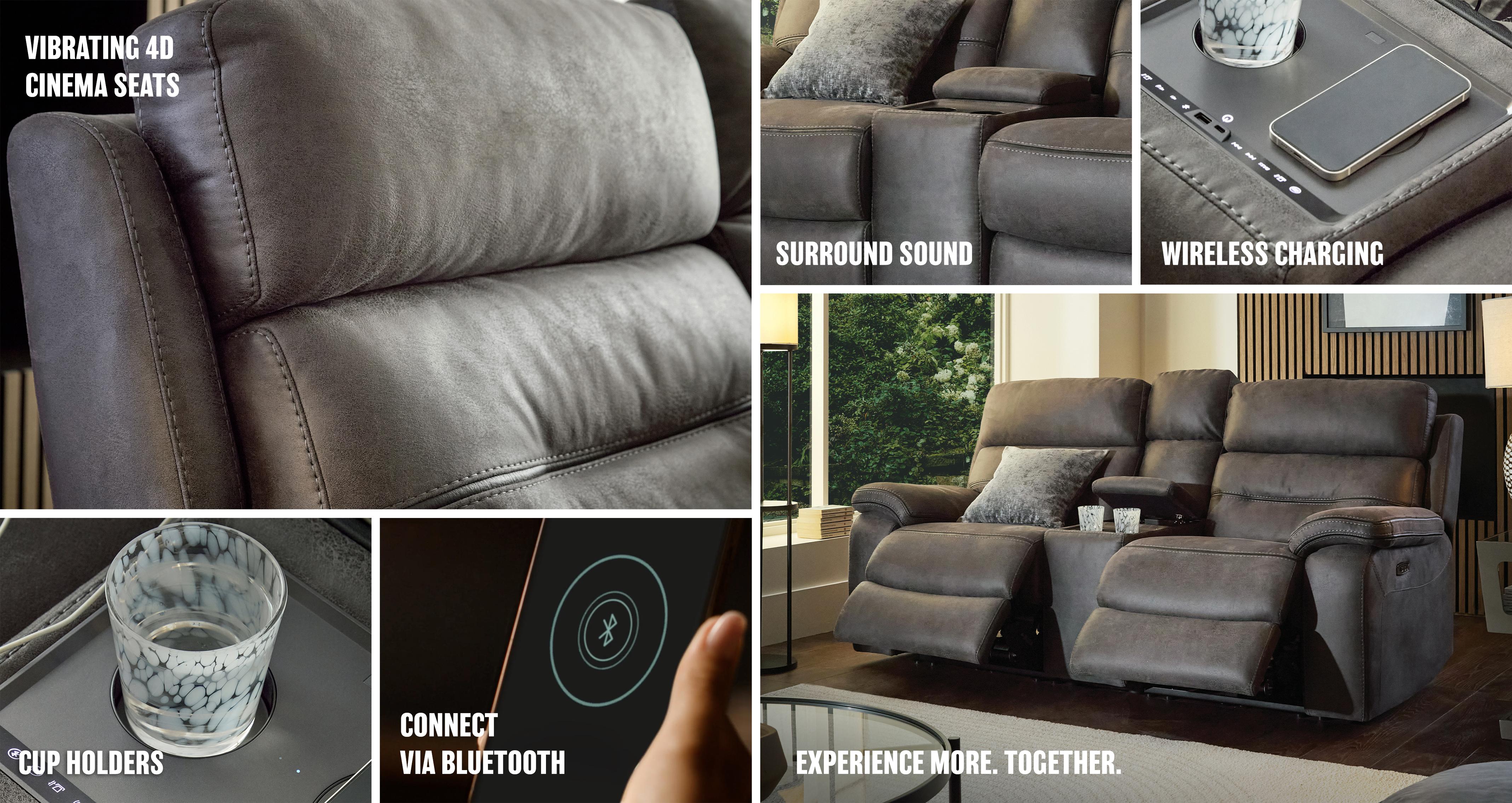 The View Express 2 X 2 Seat Cinema Power Recliner Console Bundle | DFS