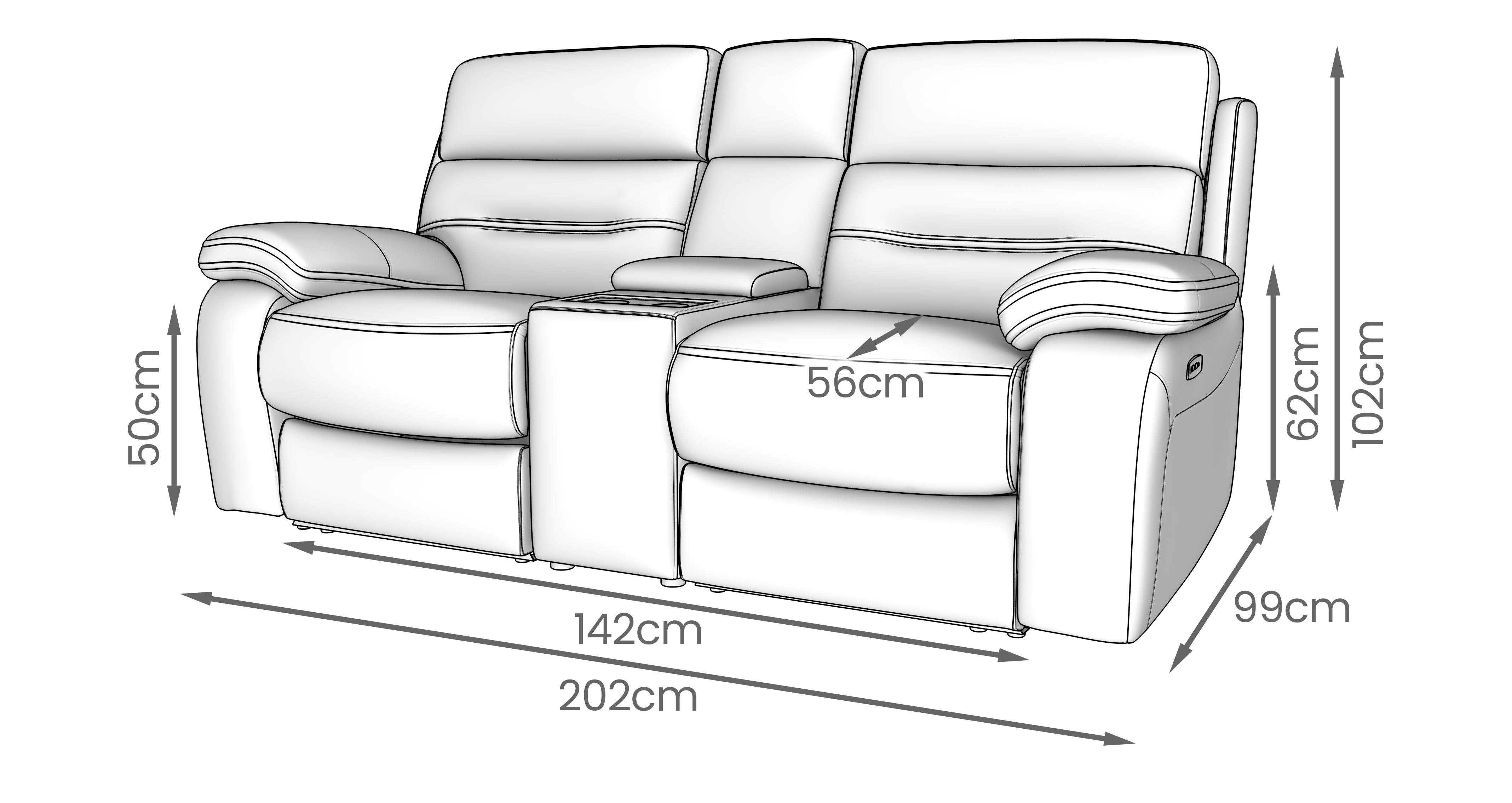The View Express 2 X 2 Seat Cinema Power Recliner Console Bundle | DFS