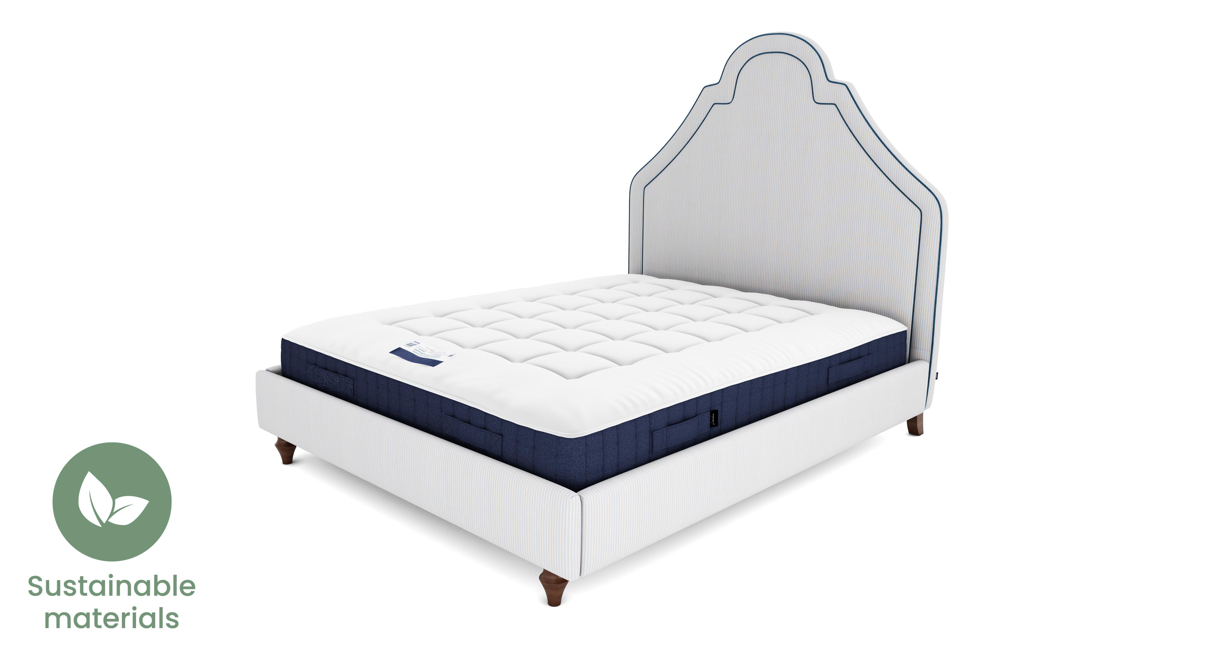 Thornton Blue Stripe Double Bedframe | DFS