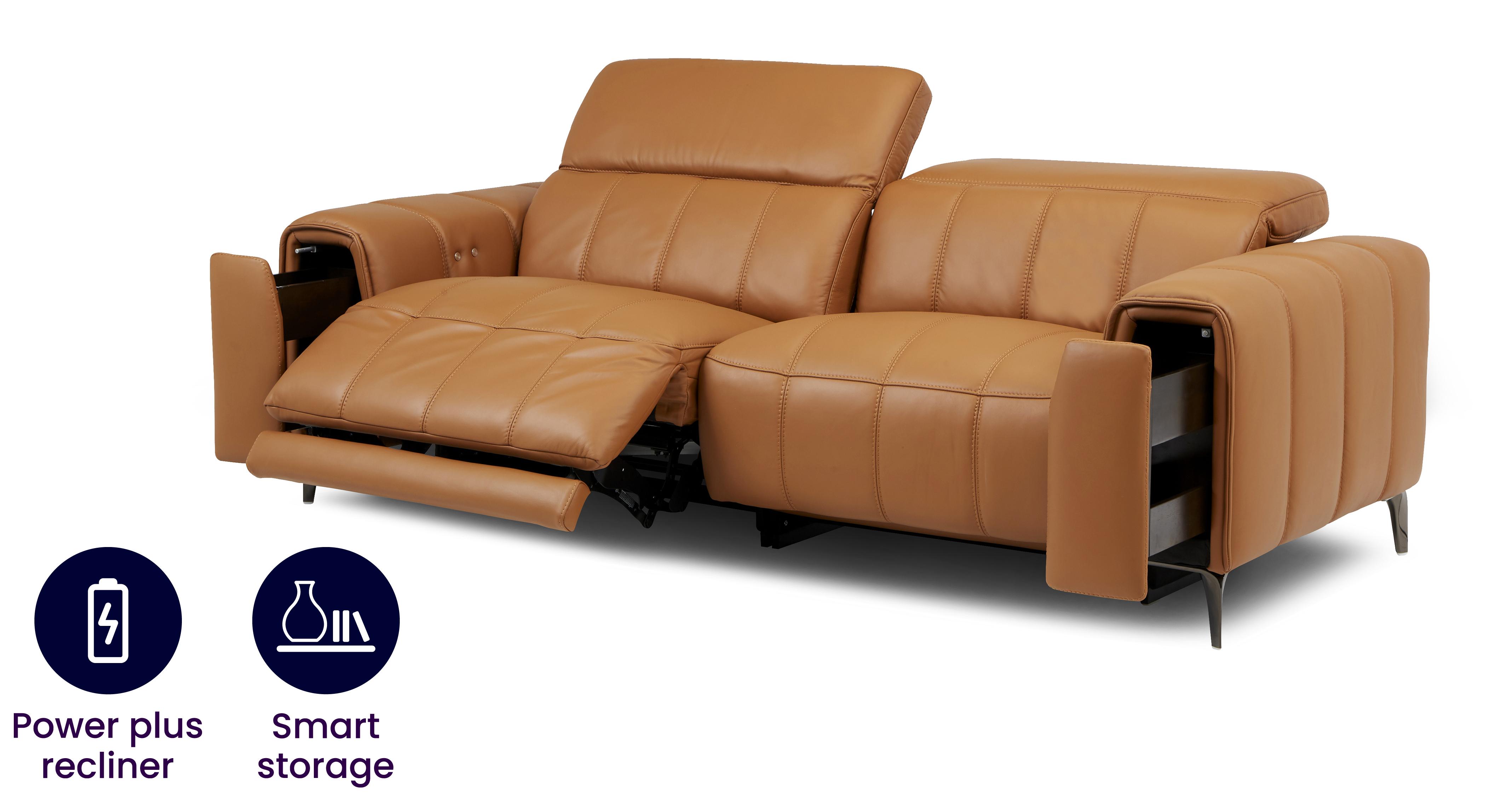 Torren 3 Seater Storage Arm Power Plus Recliner Sofa | DFS