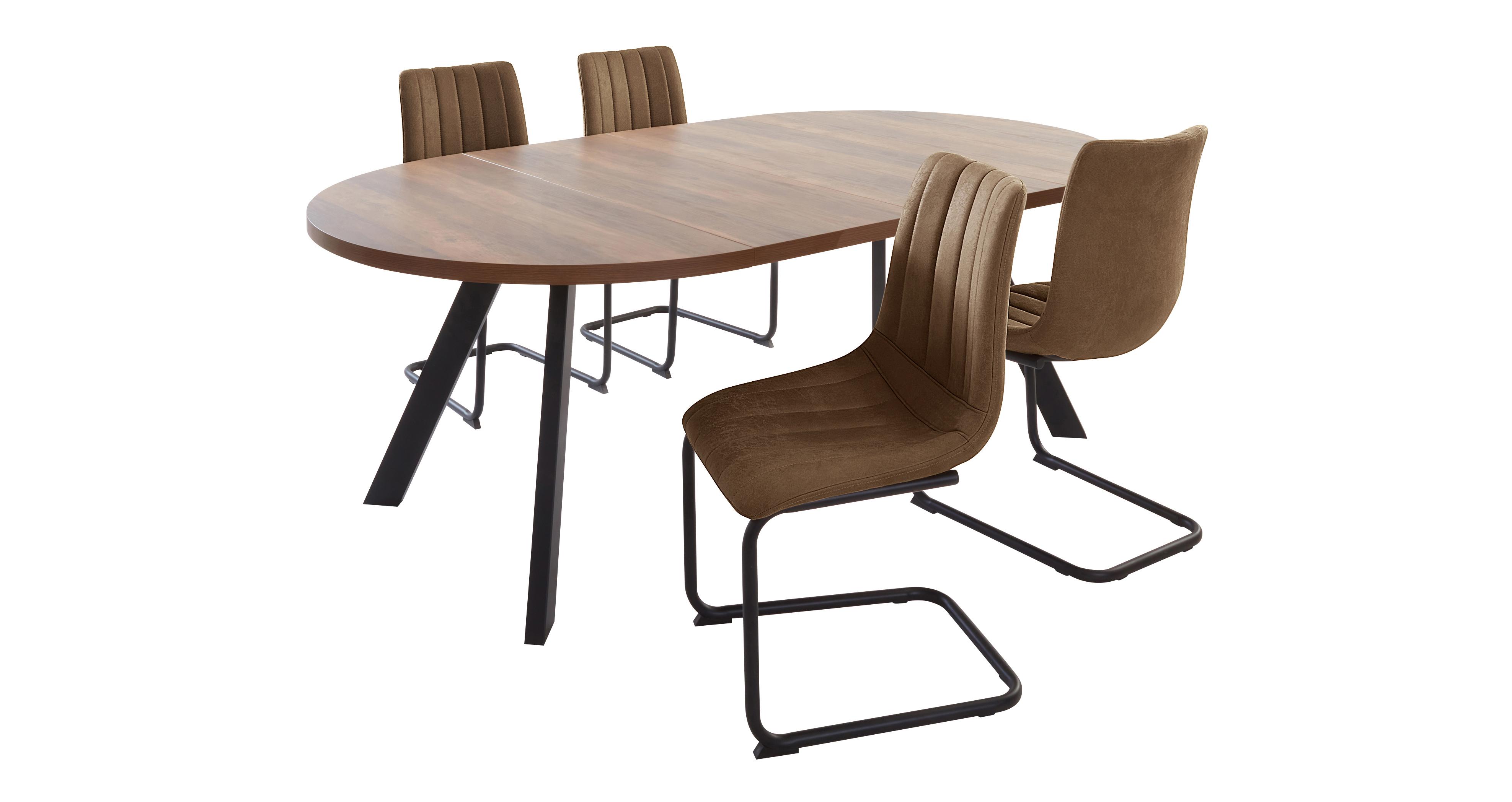Trae Dining Set 2 Extending Dining Table 4 Chairs | DFS