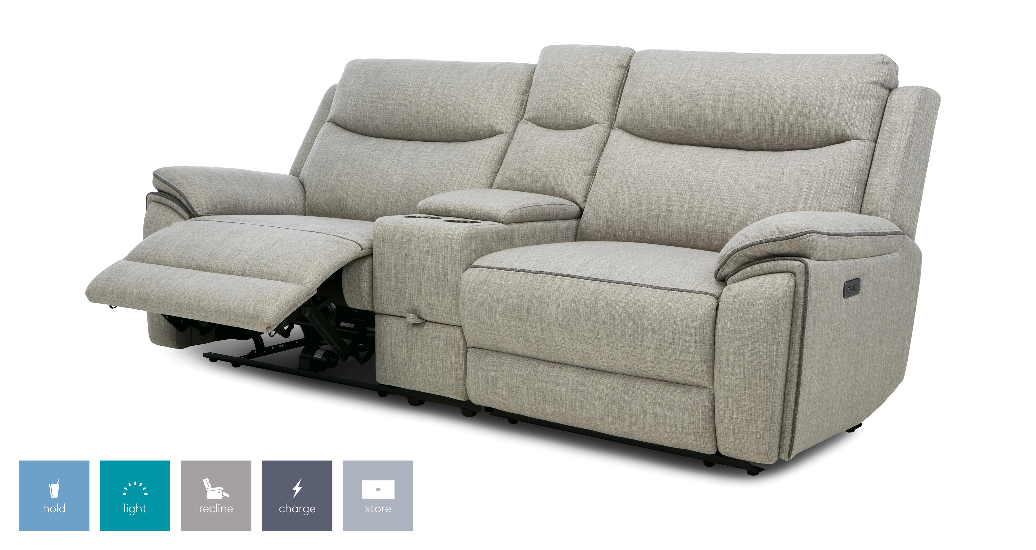 Trek 2 Seater Power Recliner And Console | DFS
