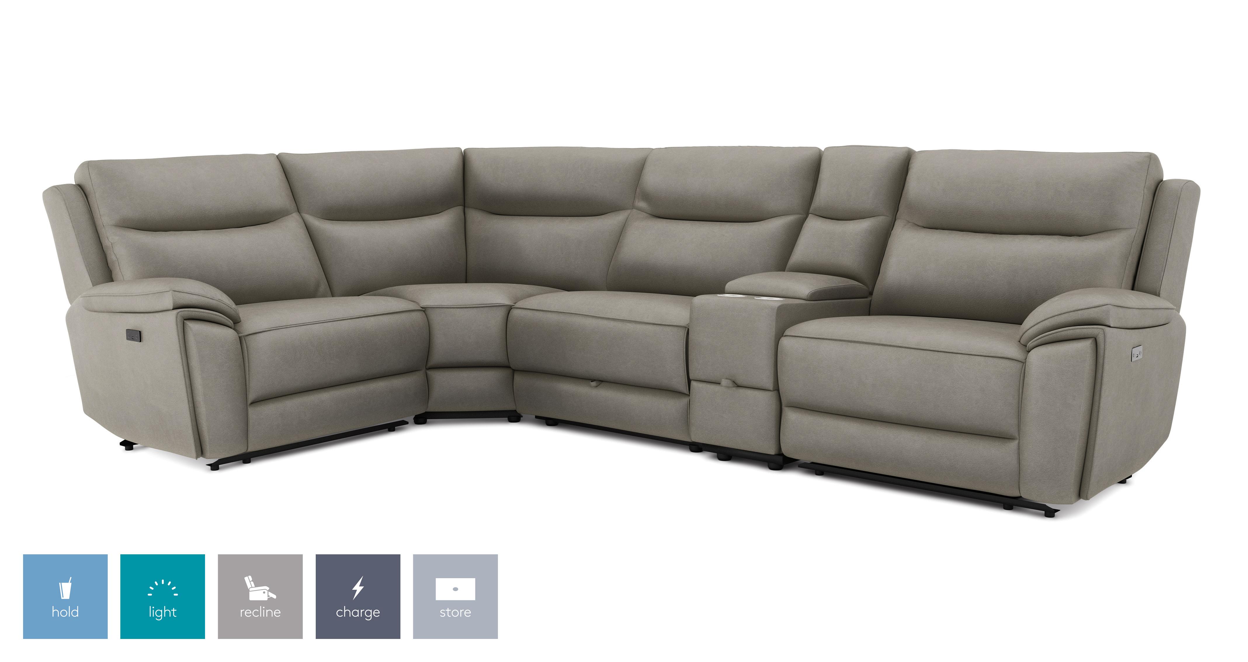 Trek Right Hand Facing 2 Corner 1 Power Recliner And Console | DFS