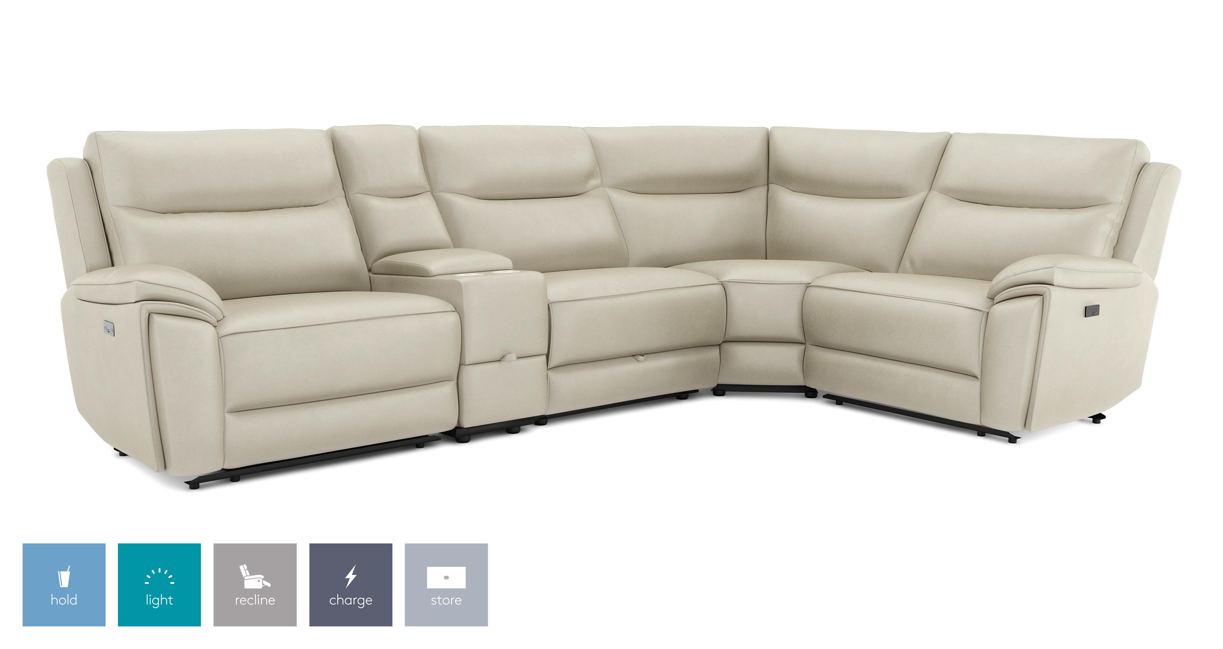 Trek Left Hand Facing 2 Corner 1 Power Recliner And Console | DFS