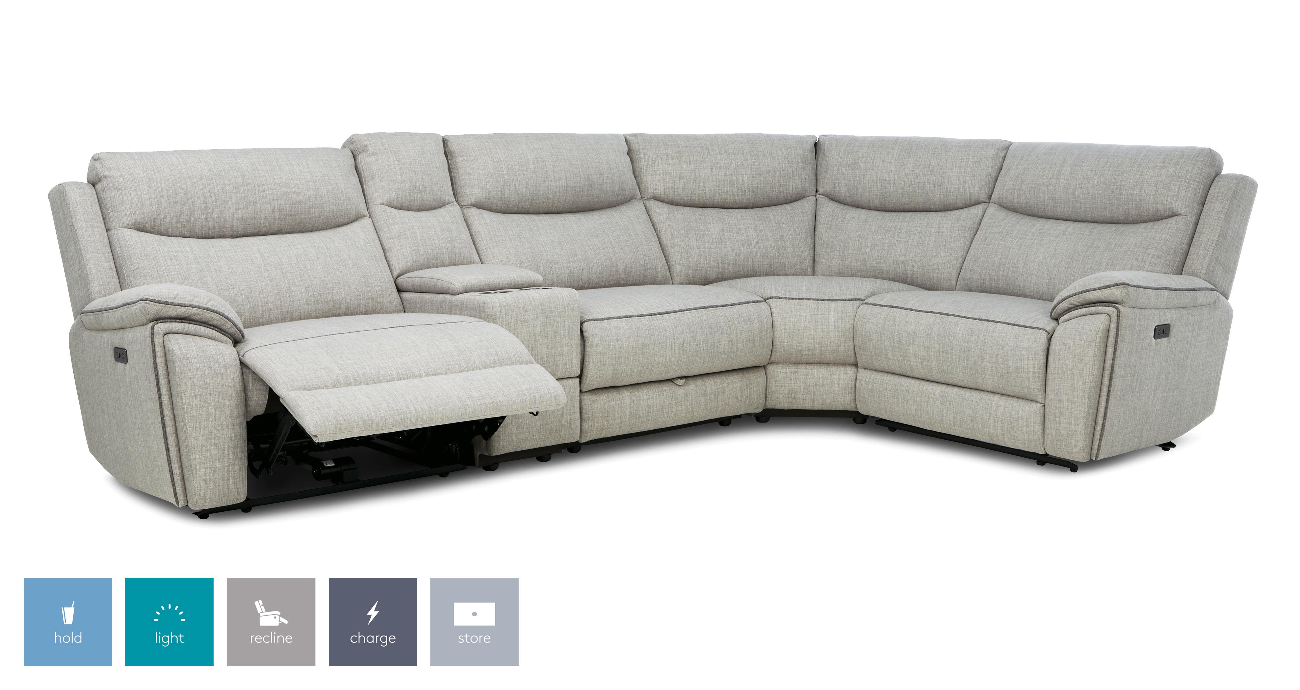 Trek Left Hand Facing 2 Corner 1 Power Recliner And Console | DFS