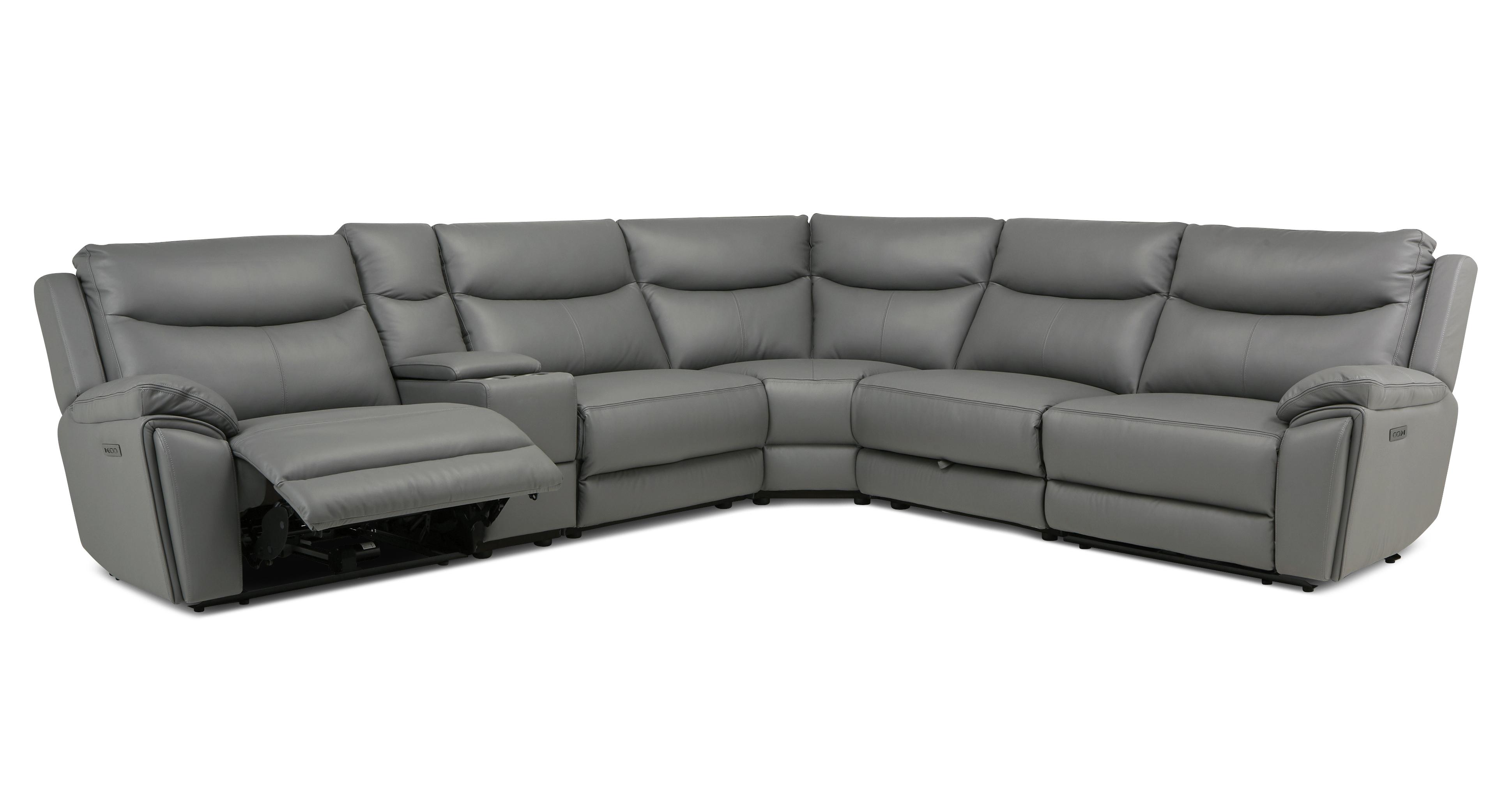 Trek Leather Express 2 Corner 2 Power Recliner And Console | DFS