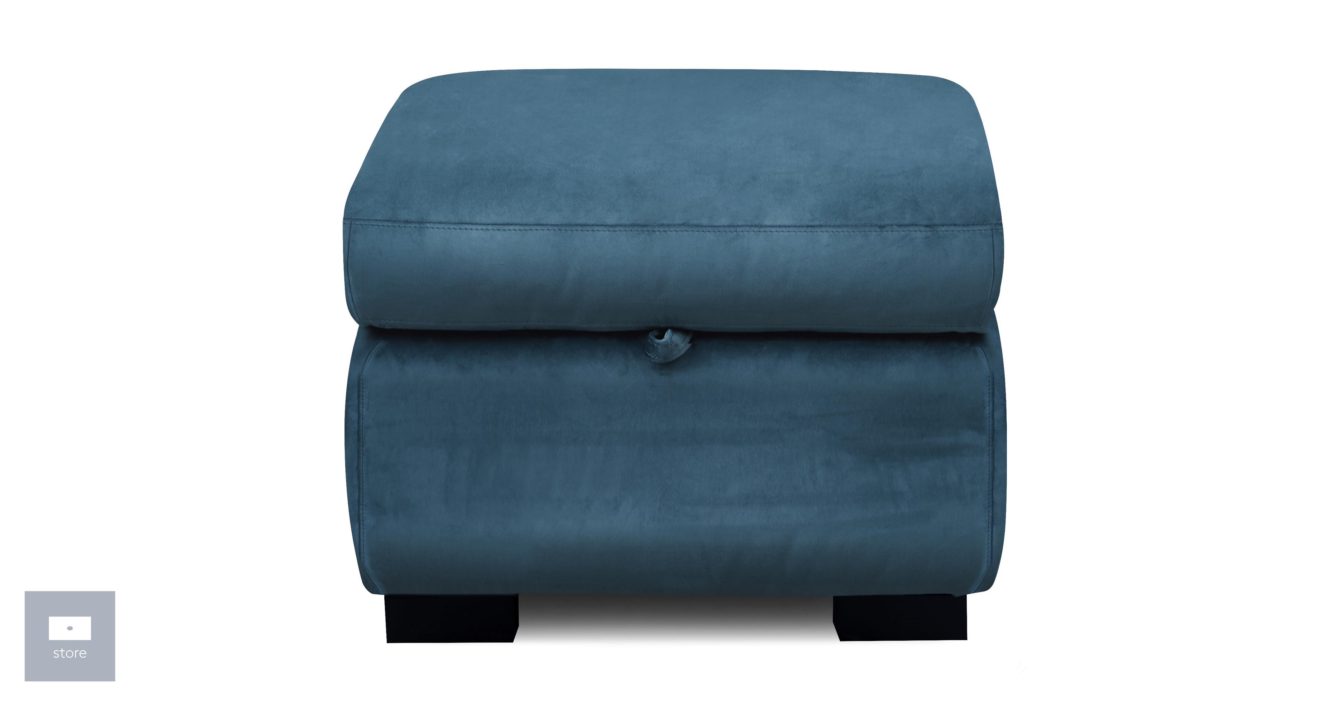 Wander Velvet Storage Footstool | DFS