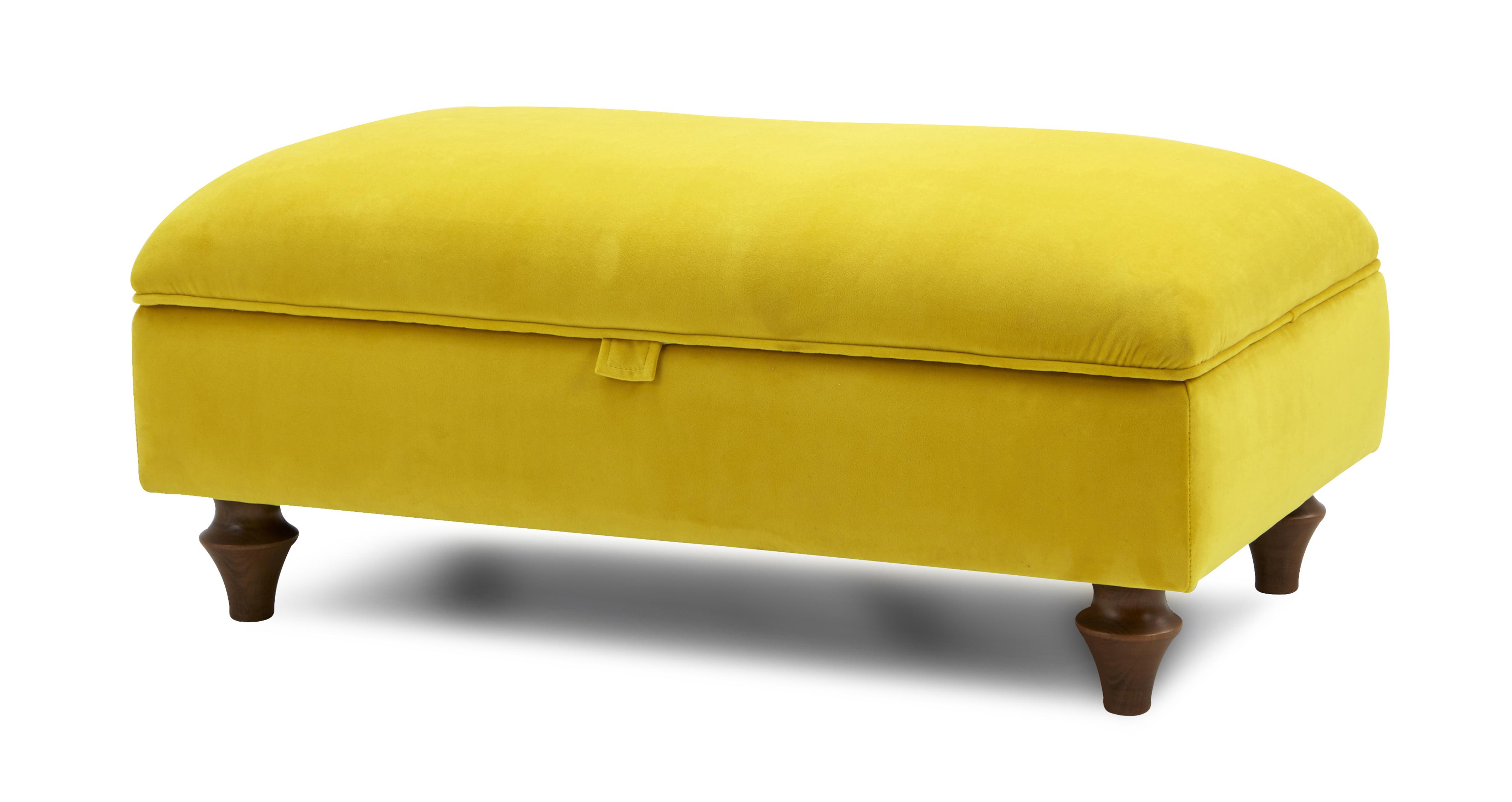 Windsor Velvet Storage Footstool | DFS