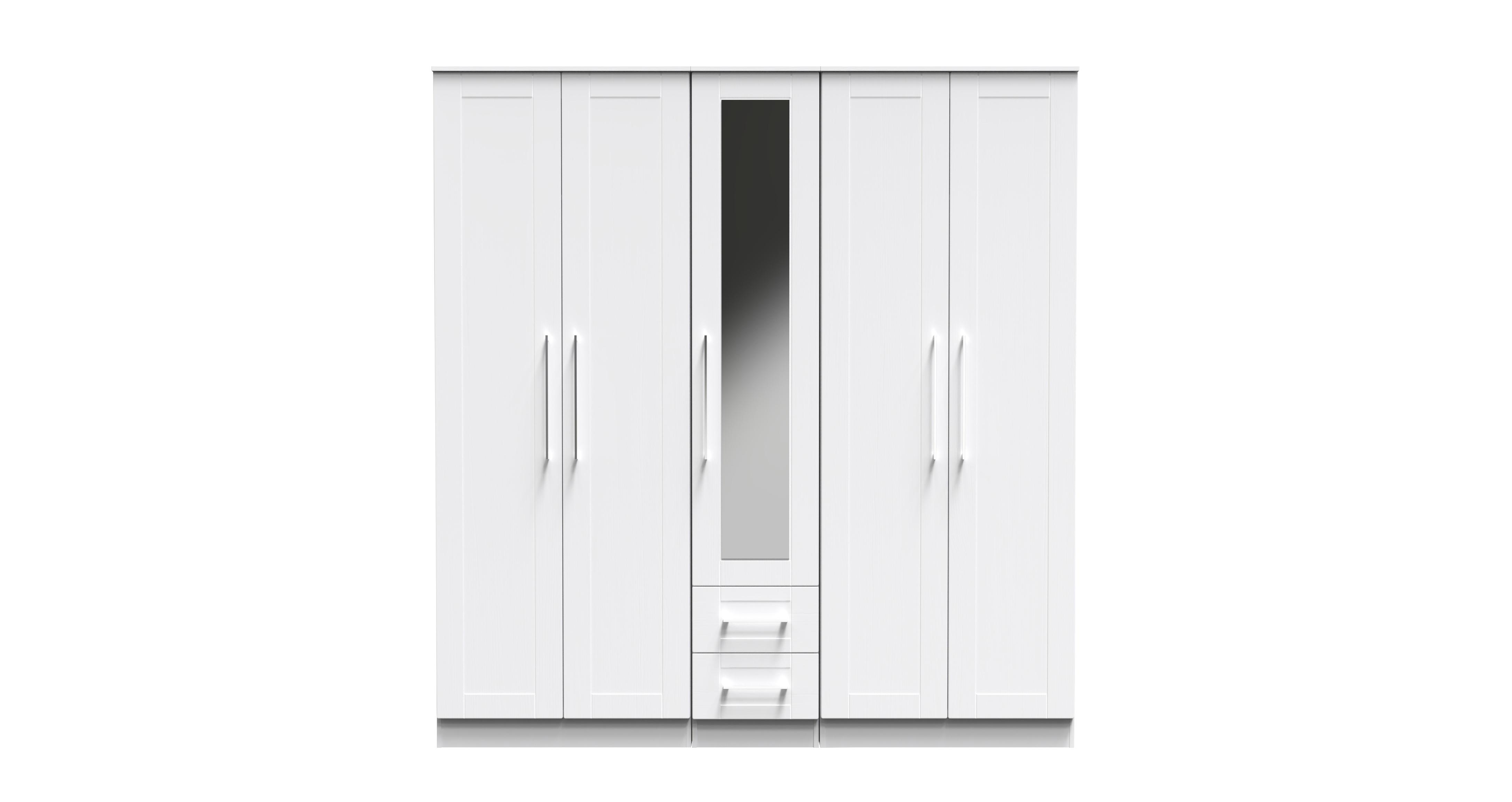 York 5 Door Mirrored Wardrobe | DFS