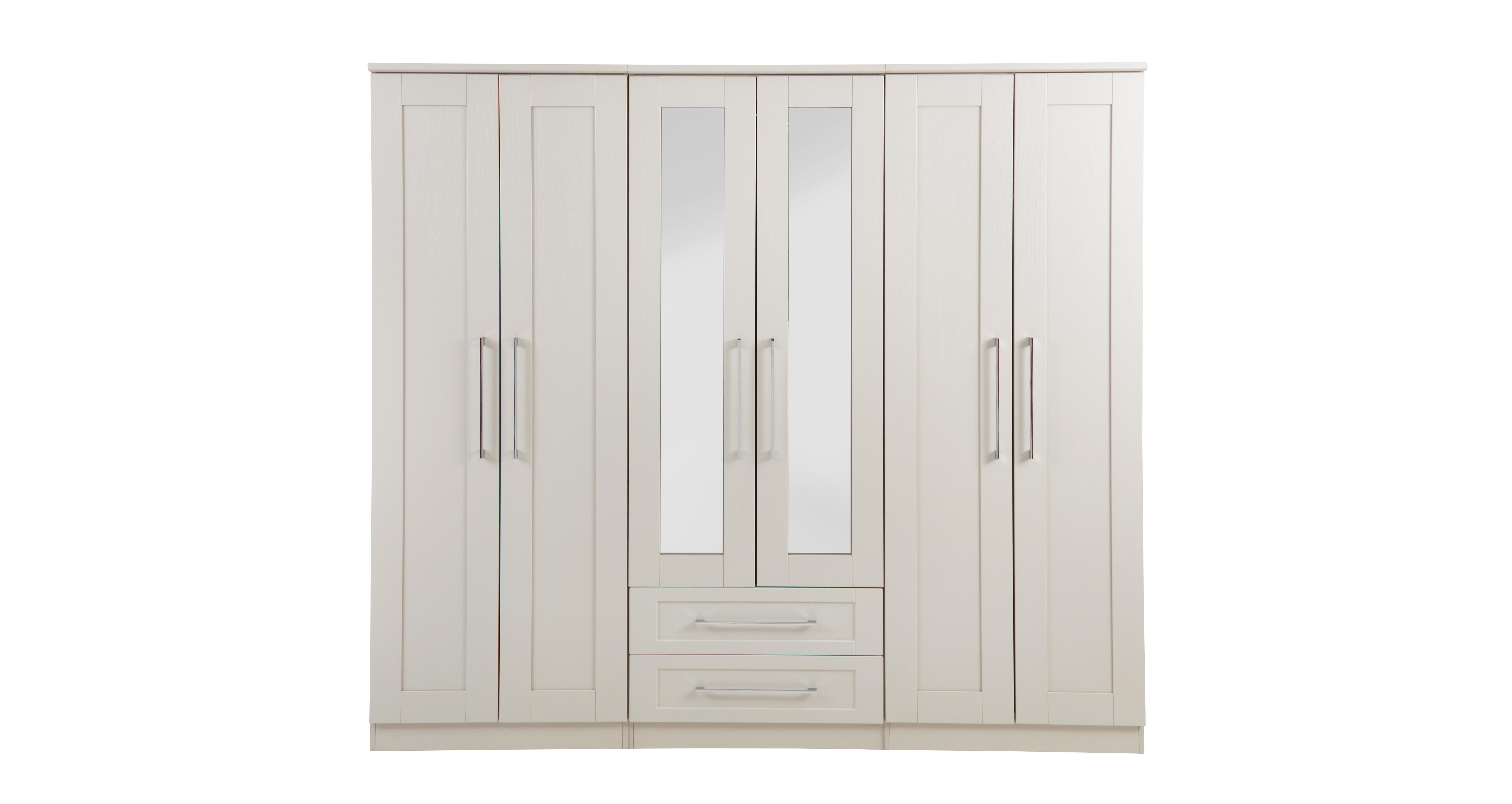 York Tall 6 Door 2 Drawer Mirrored Wardrobe | DFS