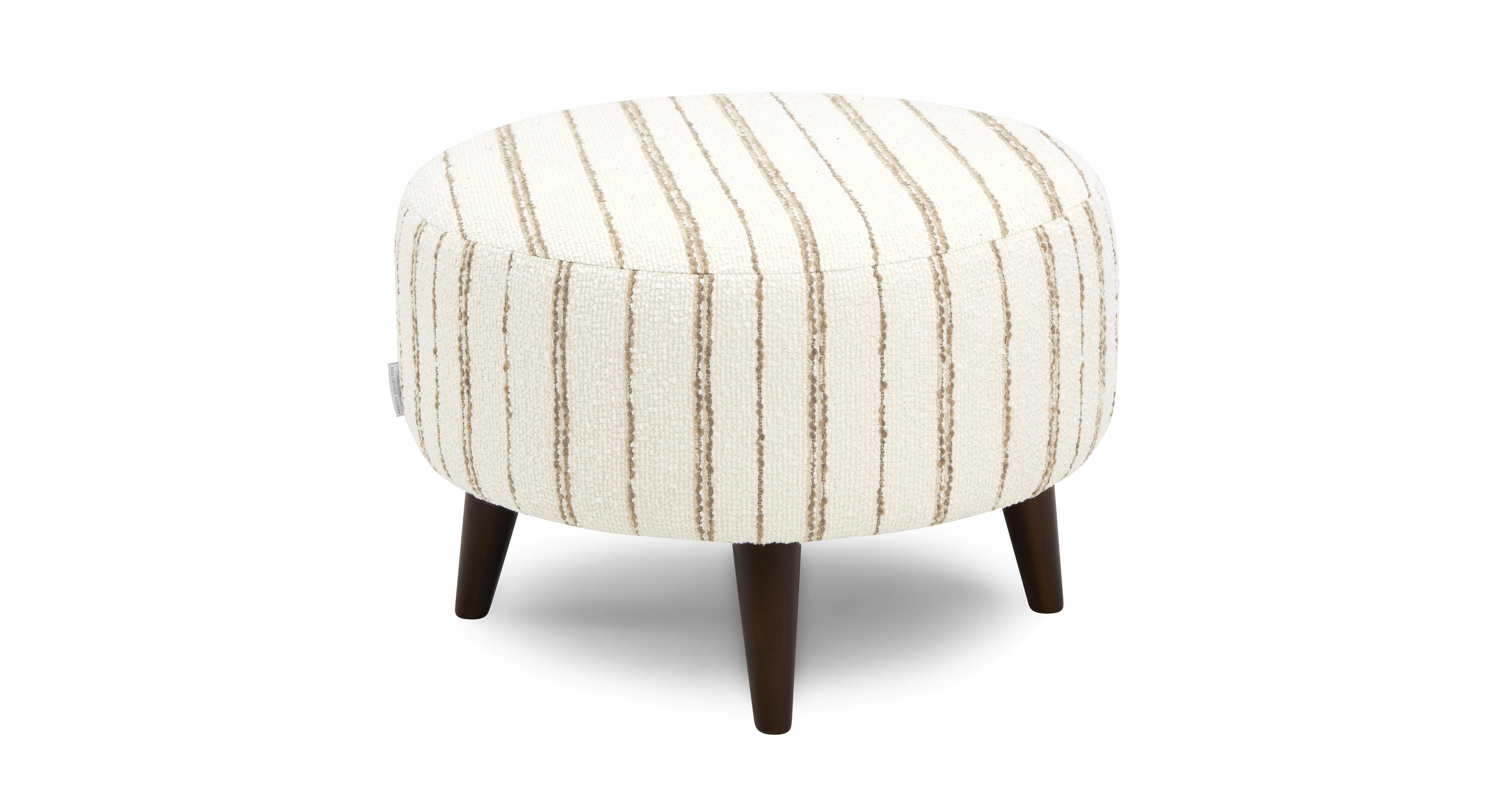 Zinc Stripe Round Footstool | DFS